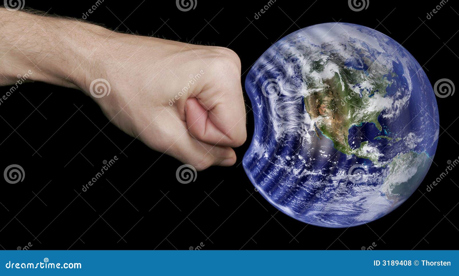 Fist and Earth stock photo. Image of left, fight, global - 3189408
