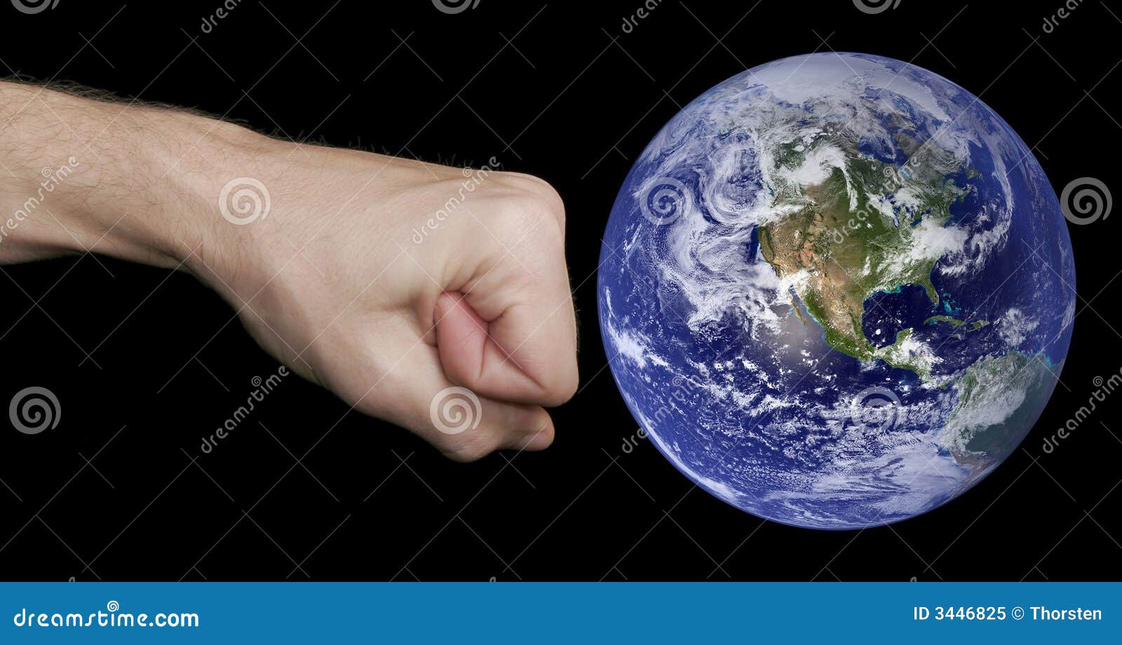 Fist and Earth stock image. Image of global, concept, conceptual - 3446825