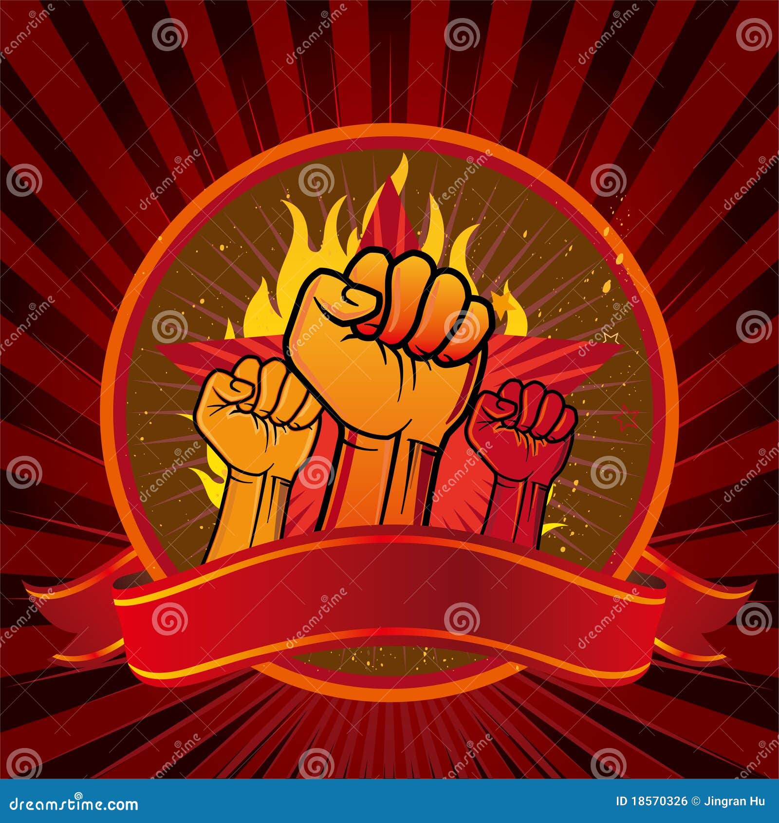 Fist emblem stock vector. Illustration of flame, concepts - 18570326