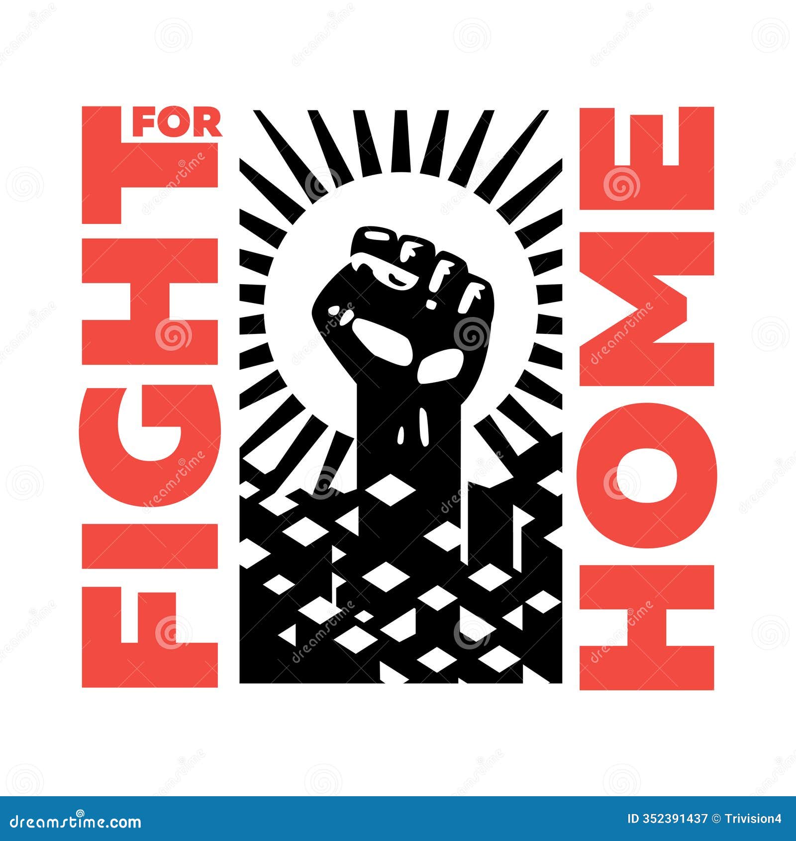 Fist. Fight Emblem or Label Stock Illustration - Illustration of ...