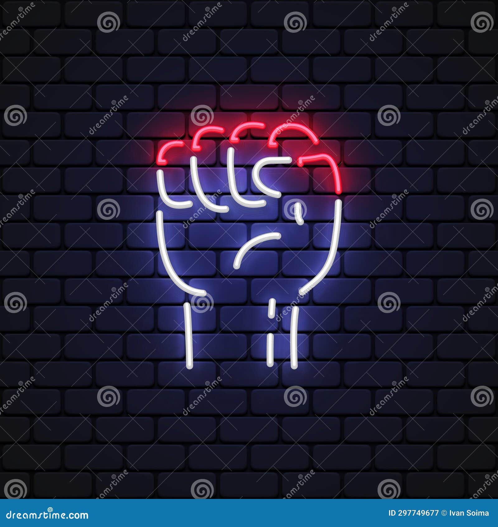Fist Fight Neon, Great Design for Any Purposes. Vector Illustration ...