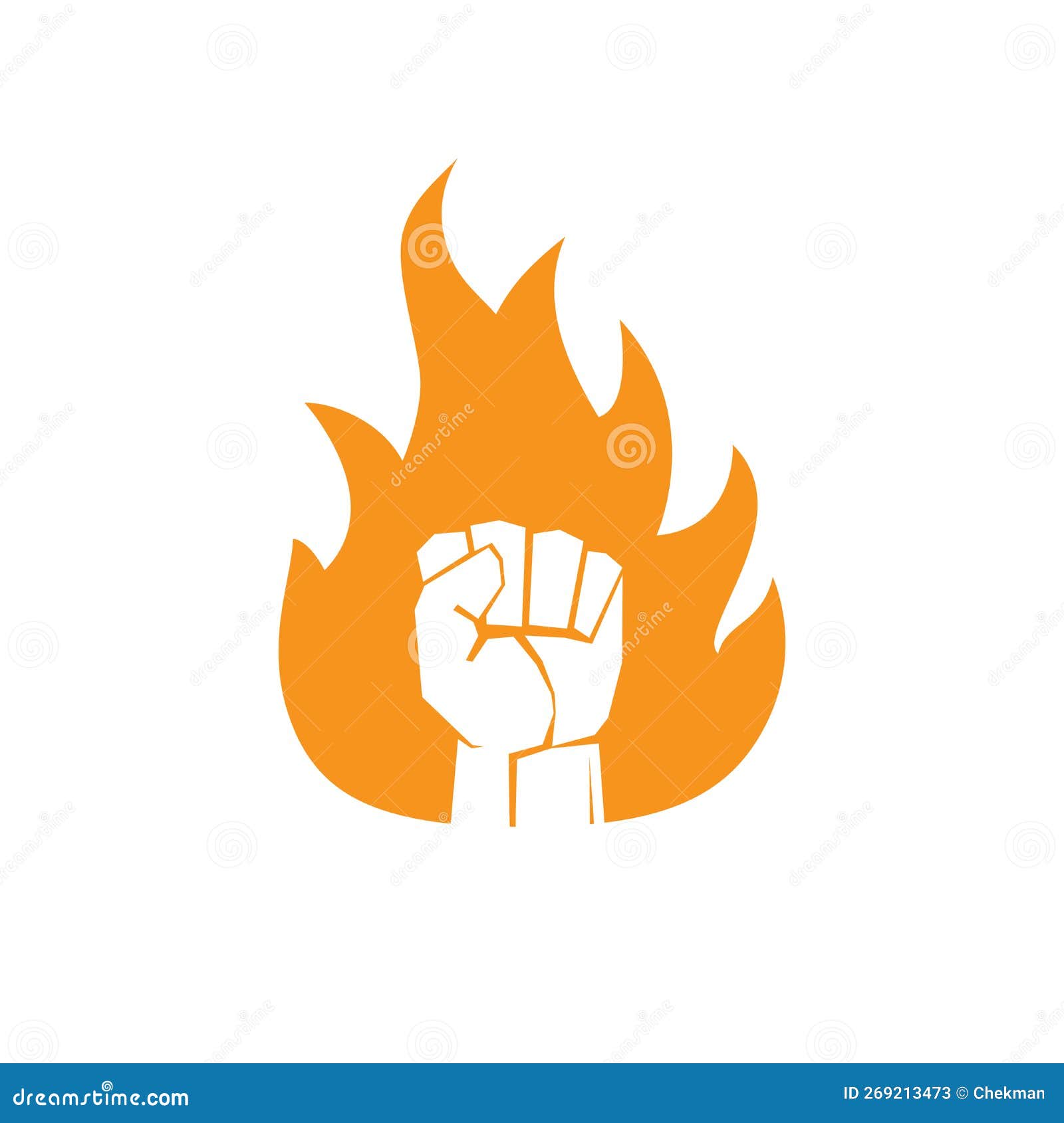 Fist with Flame. Fist Fire Icon. Strong Hand Fist Stock Illustration ...