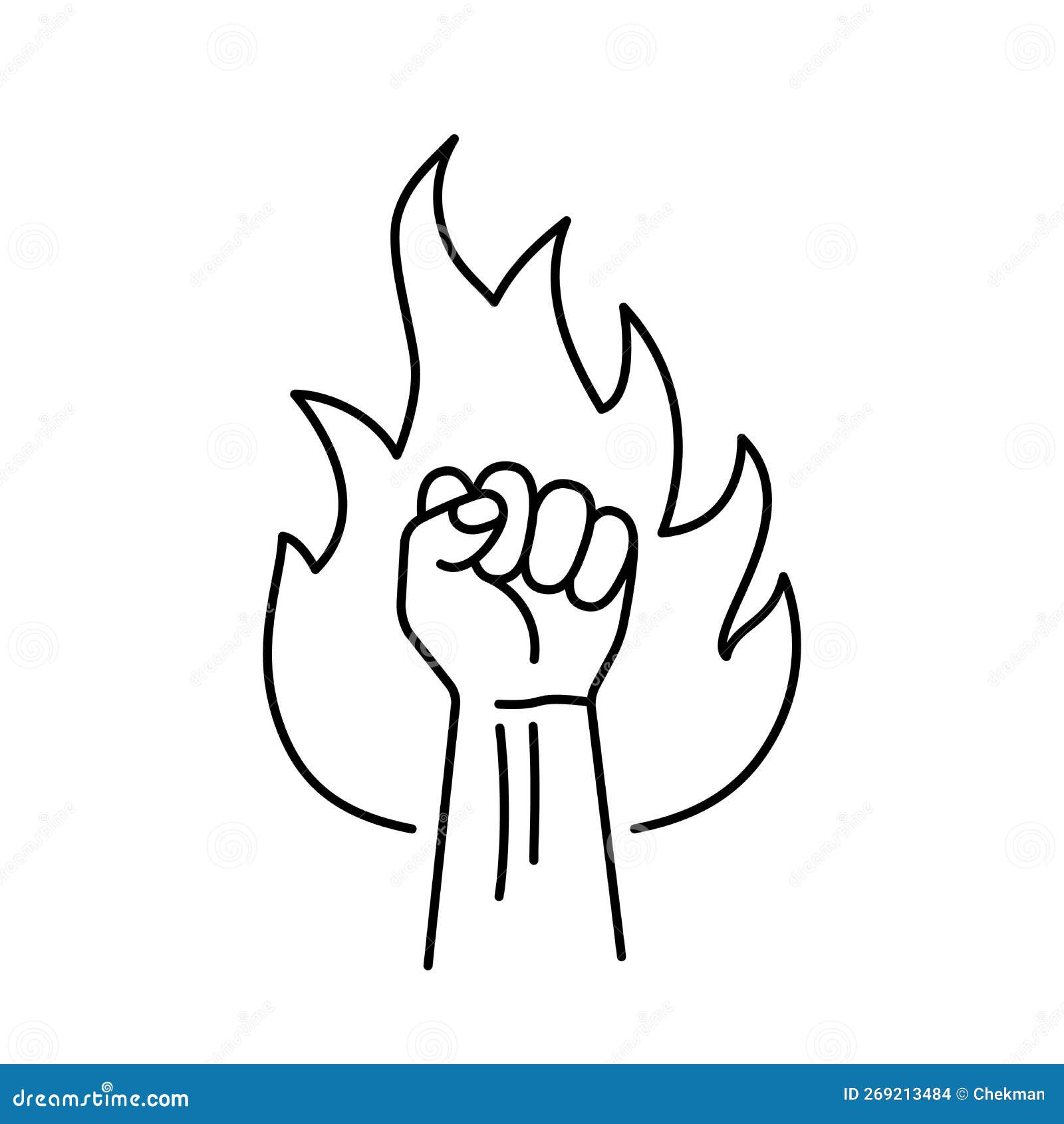 Fist with Flame. Fist Fire Icon. Strong Hand Fist Stock Vector ...