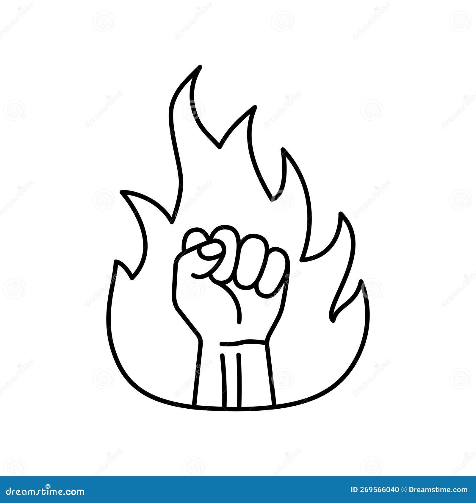 Fist with Flame. Fist Fire Icon. Strong Hand Fist Stock Vector ...