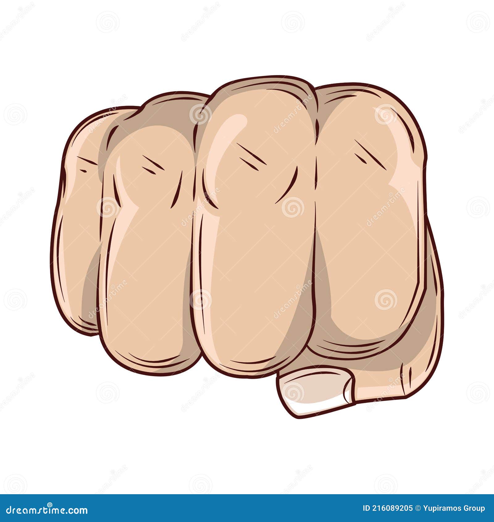 Fist front view stock vector. Illustration of fist, fight - 216089205