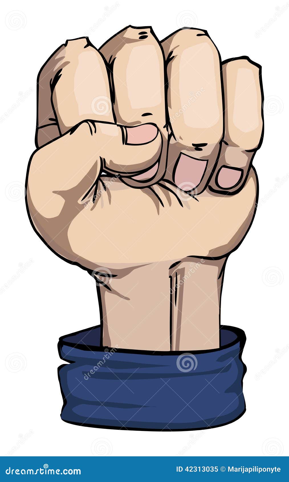 Fist Drawing, Pencil Sketch On Paper, Color Effect. Stock Photography ...