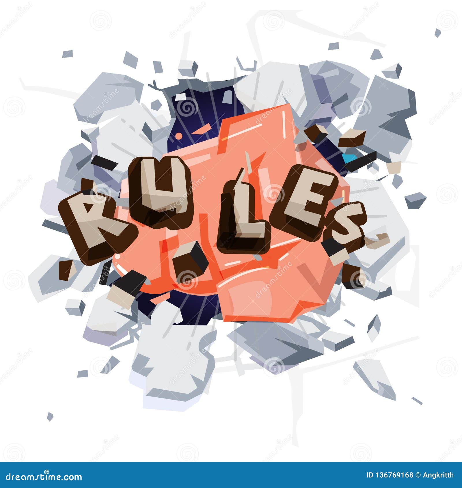 Fist Hand Hitting Rule. Break the Rules Concept - Vector Stock Vector ...