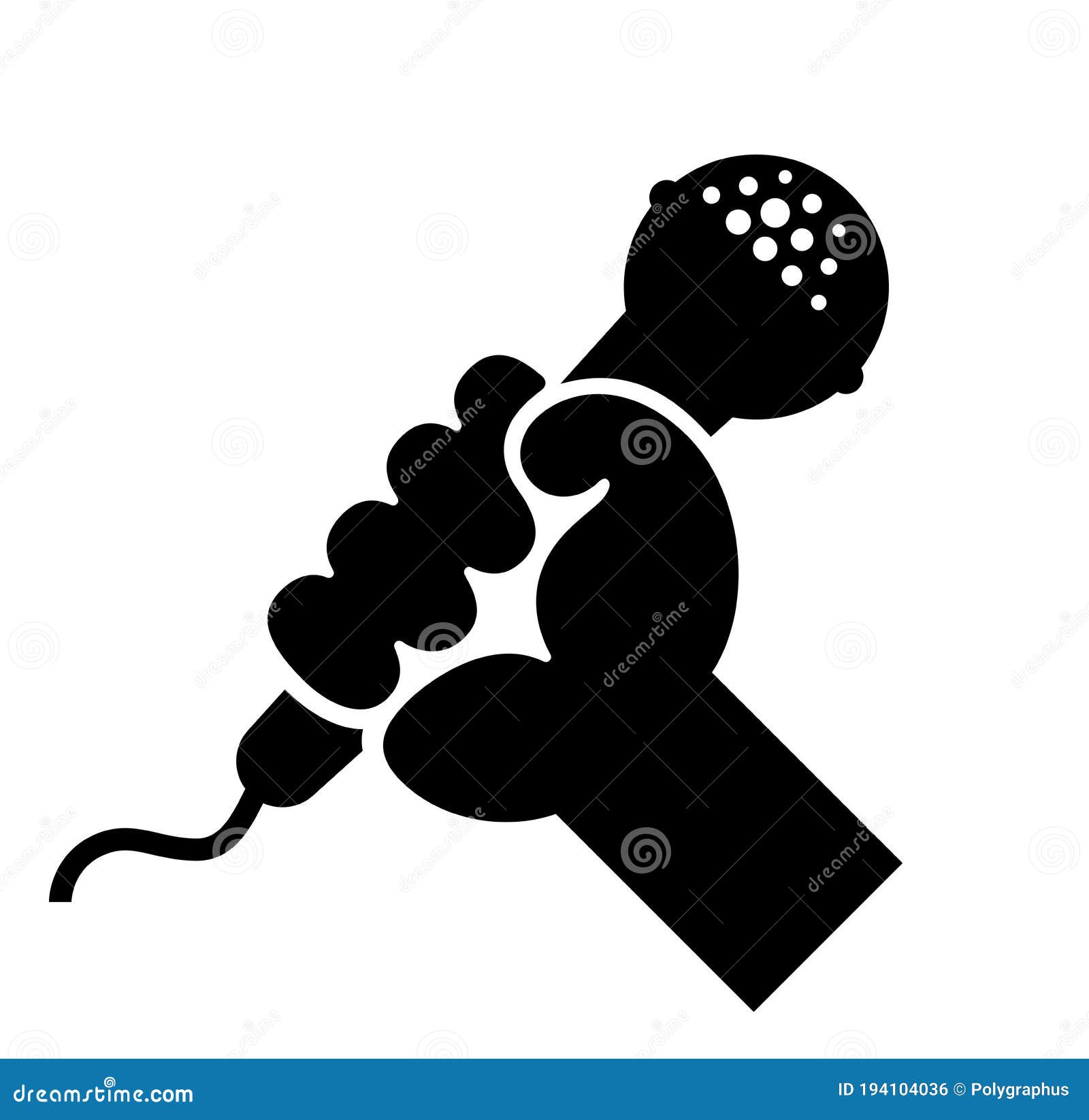 Fist Hand Holding Mic Microphone Cartoon Icon | CartoonDealer.com ...