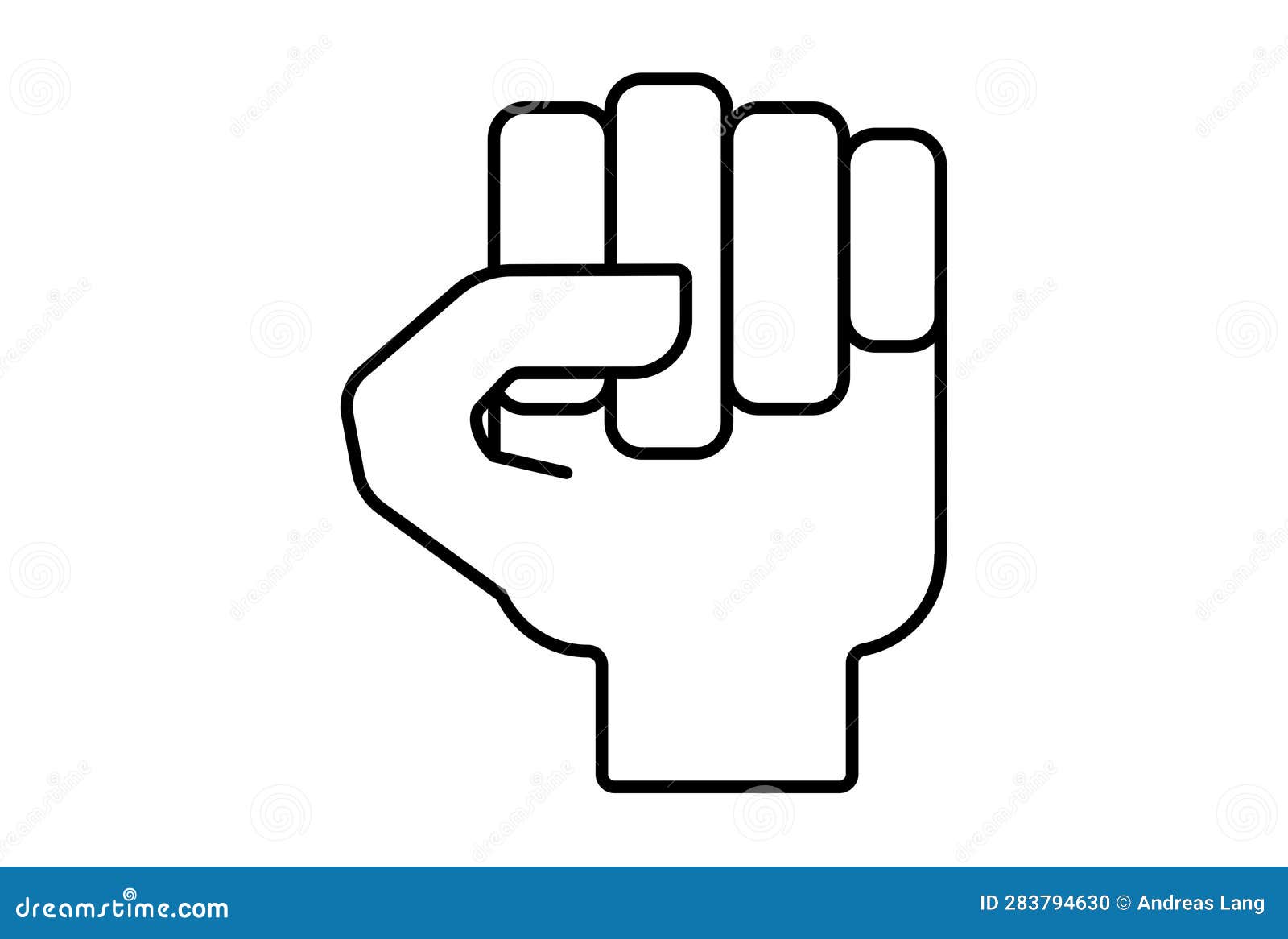 Fist Hand Icon Gesture Line Symbol Web App Sign Stock Illustration ...