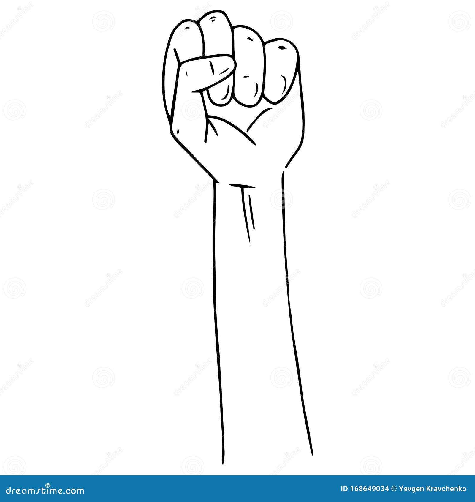 Fist Hand Icon. Vector Fist. Fist Up Hand Drawn Stock Vector ...