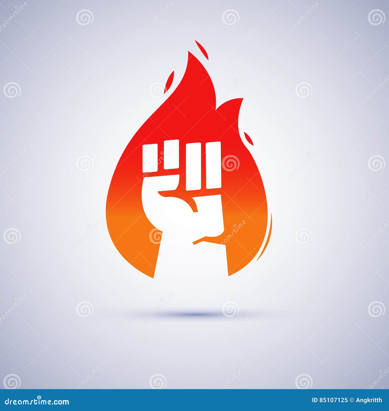 Fist Hand Inside Distressed Flame, Power of Fire, Revolution Con Stock ...