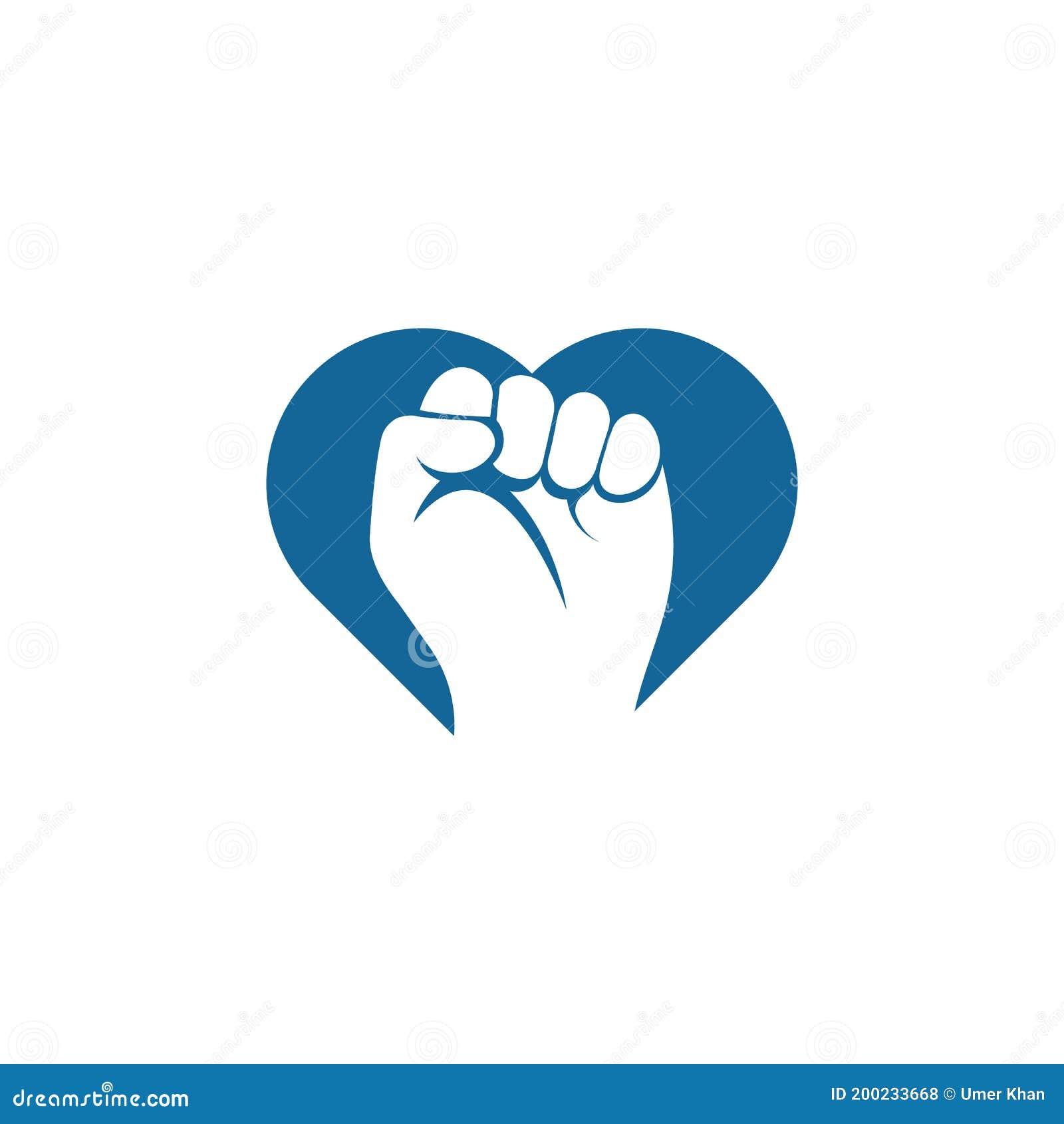 Fist Heart Shape Concept Logo Design Stock Vector - Illustration of ...