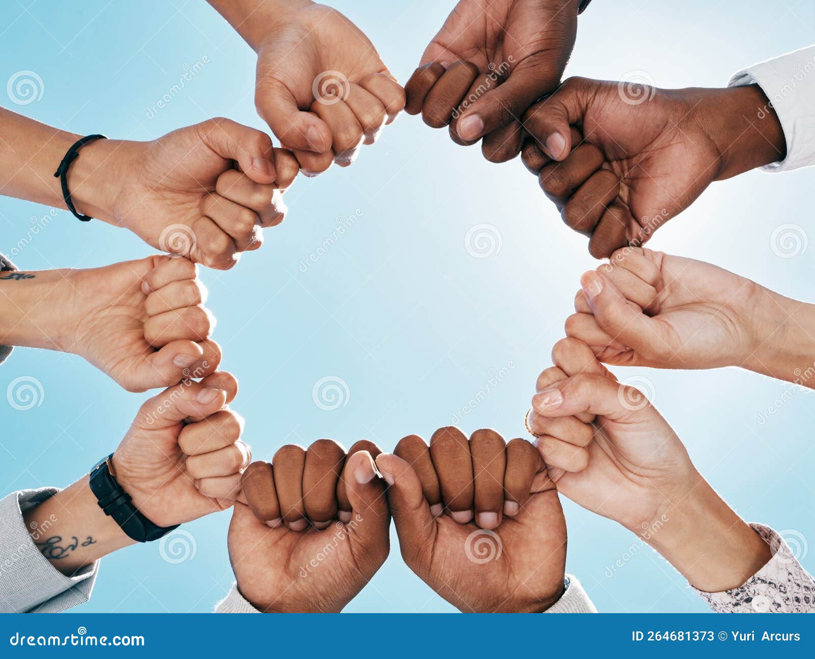 Fist Hands, Circle and Teamwork of Business People for Team Building ...