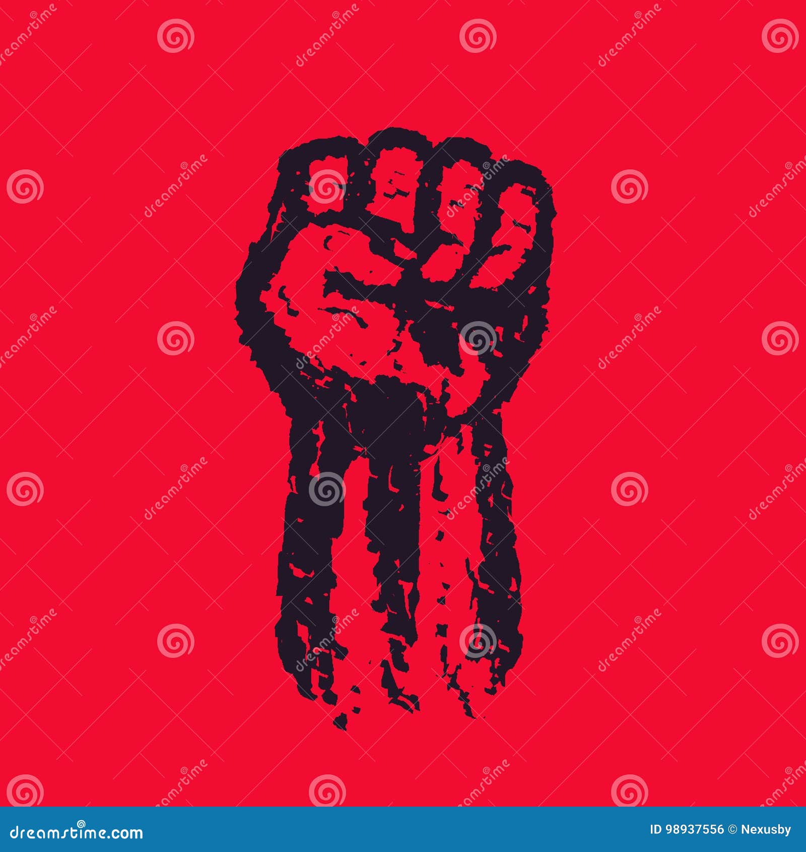 Fist Held High in Protest, Hand Raised Up Stock Vector - Illustration ...