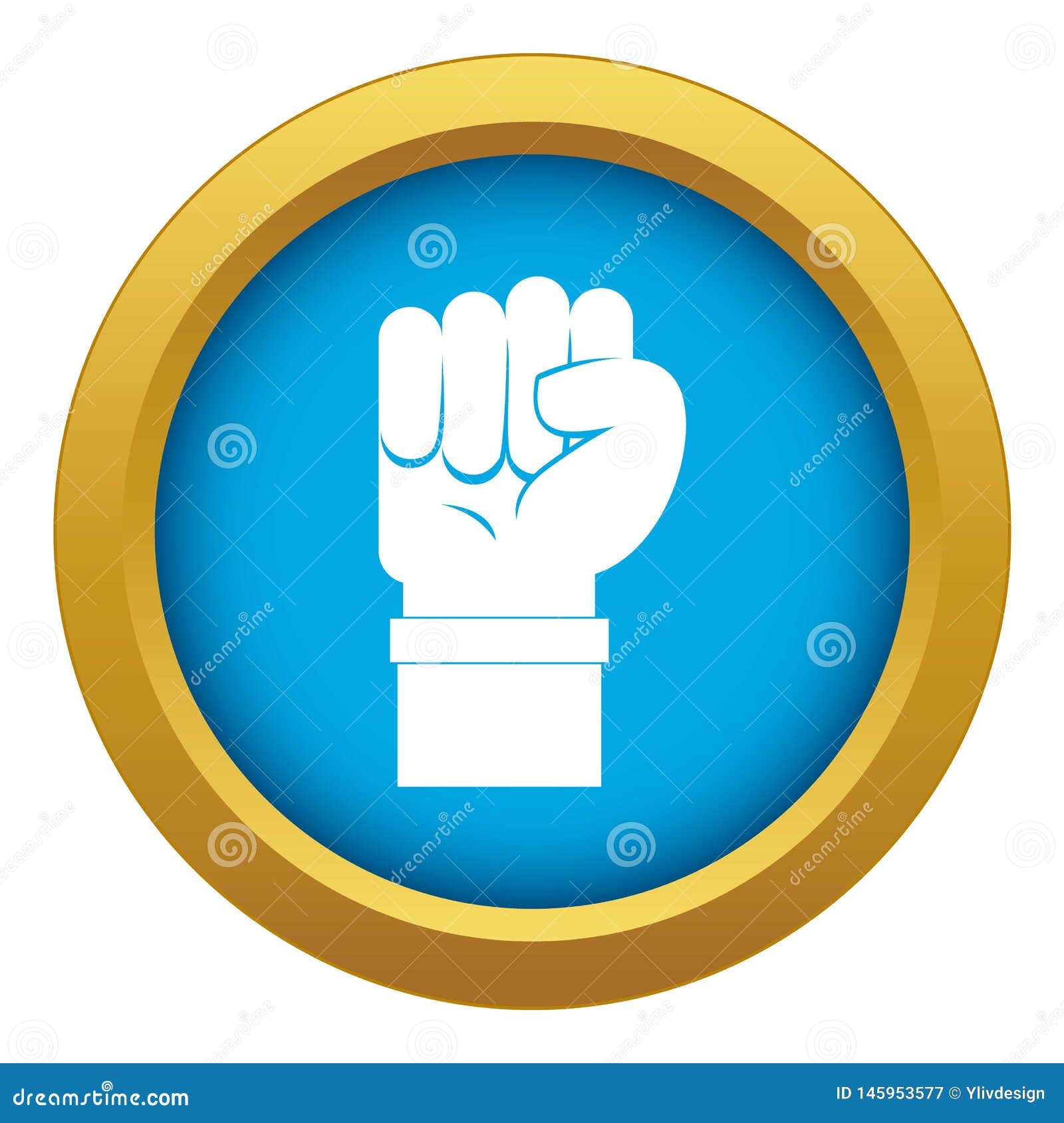 Fist Icon Blue Vector Isolated Stock Vector - Illustration of ...