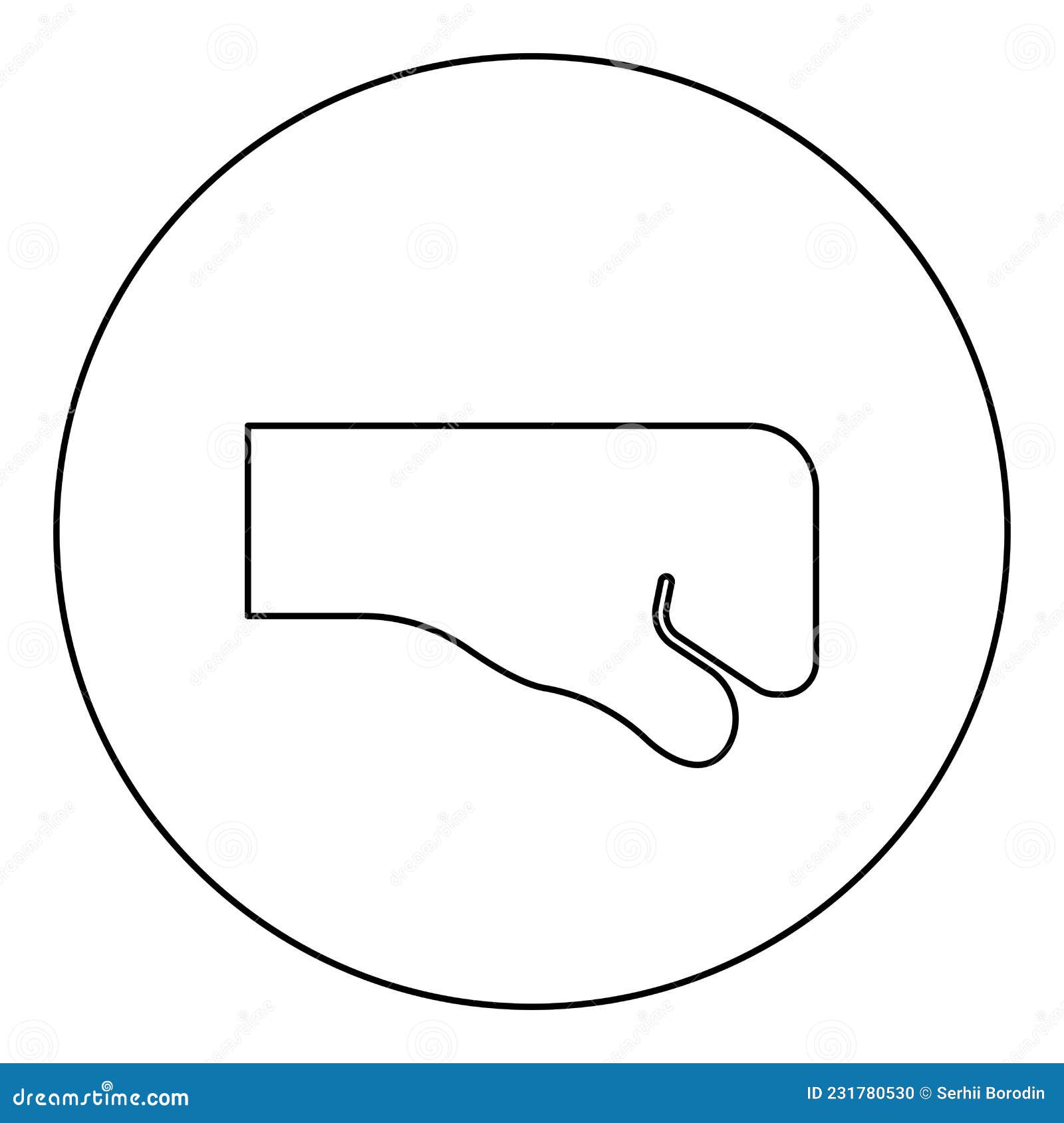 Fist Icon in Circle Round Black Color Vector Illustration Solid Outline ...