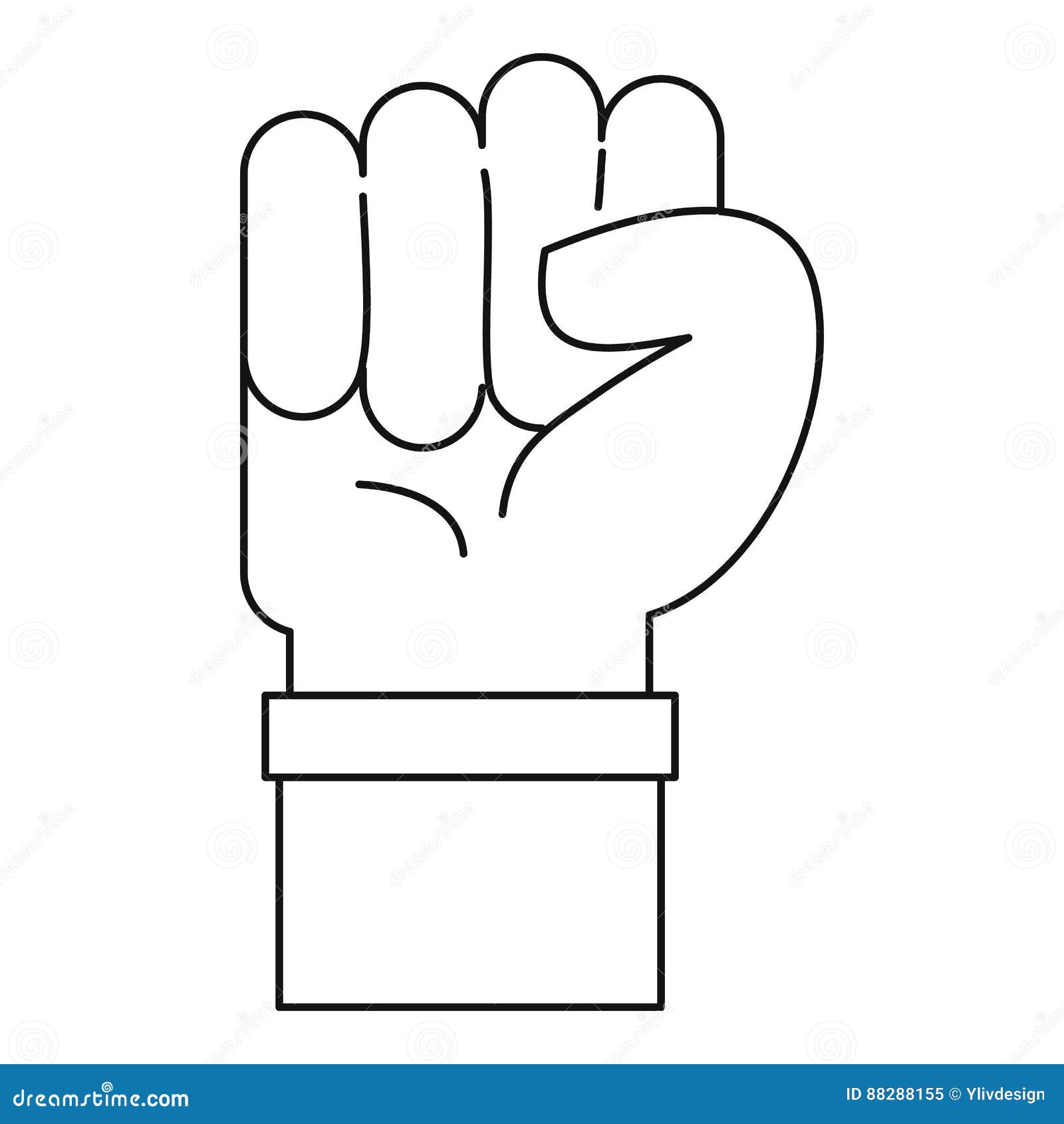 Fist icon, outline style stock vector. Illustration of demonstration ...