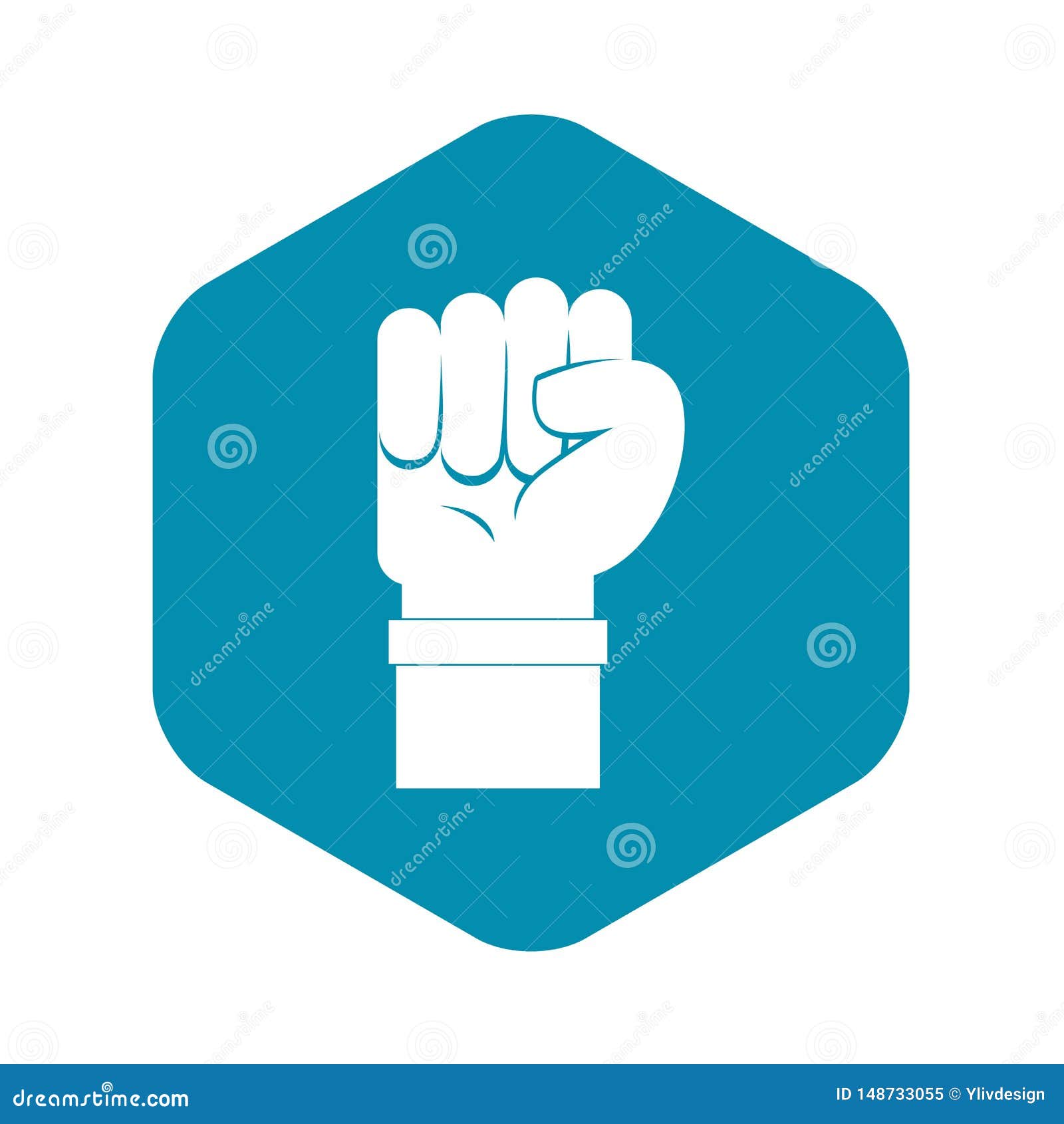 Fist icon, simple style stock vector. Illustration of object - 148733055