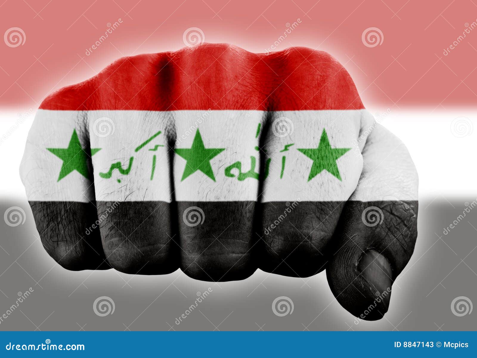 Fist with iraqi flag stock image. Image of achievement - 8847143