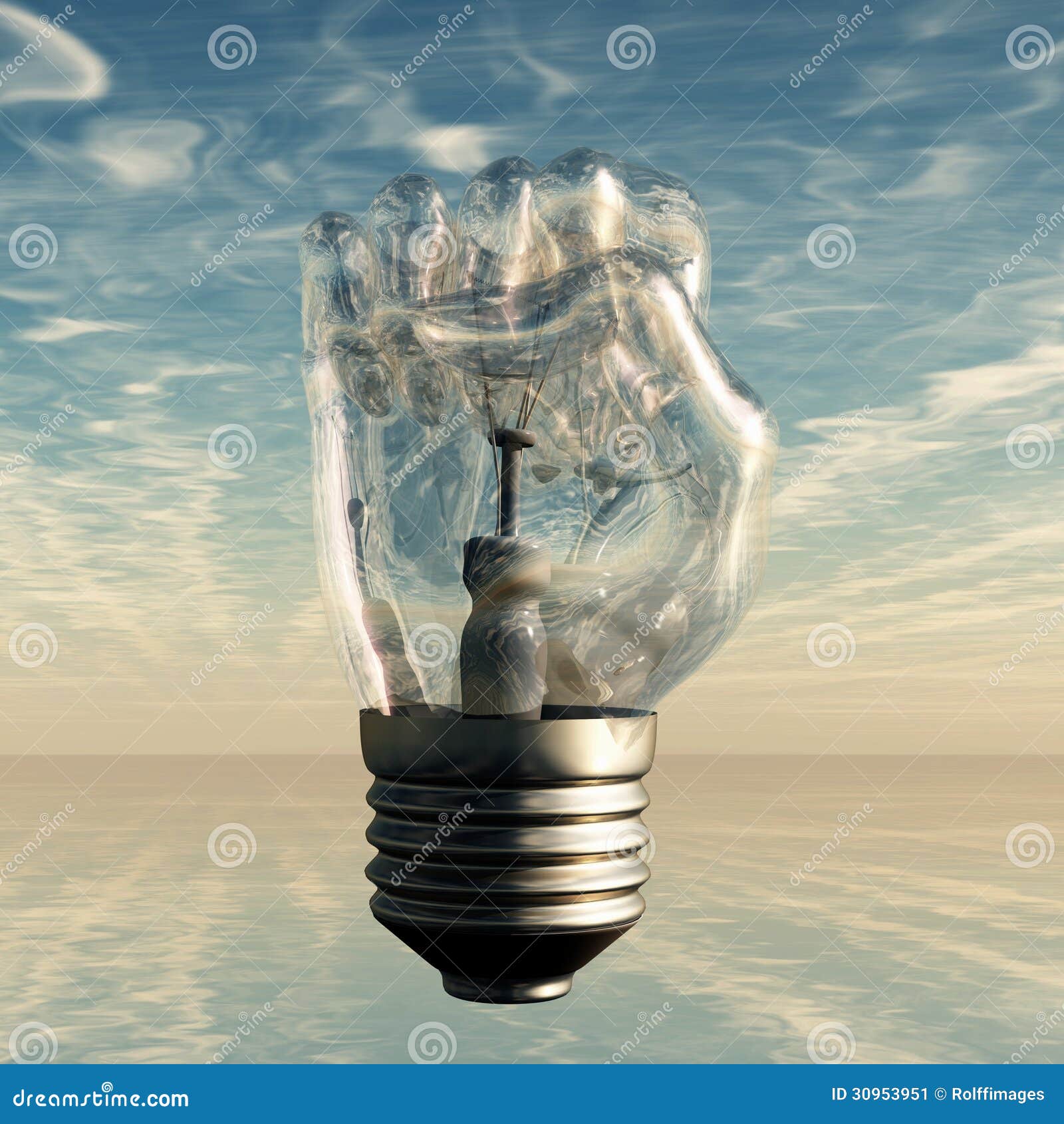 Fist Lightbulb stock illustration. Illustration of glass - 30953951