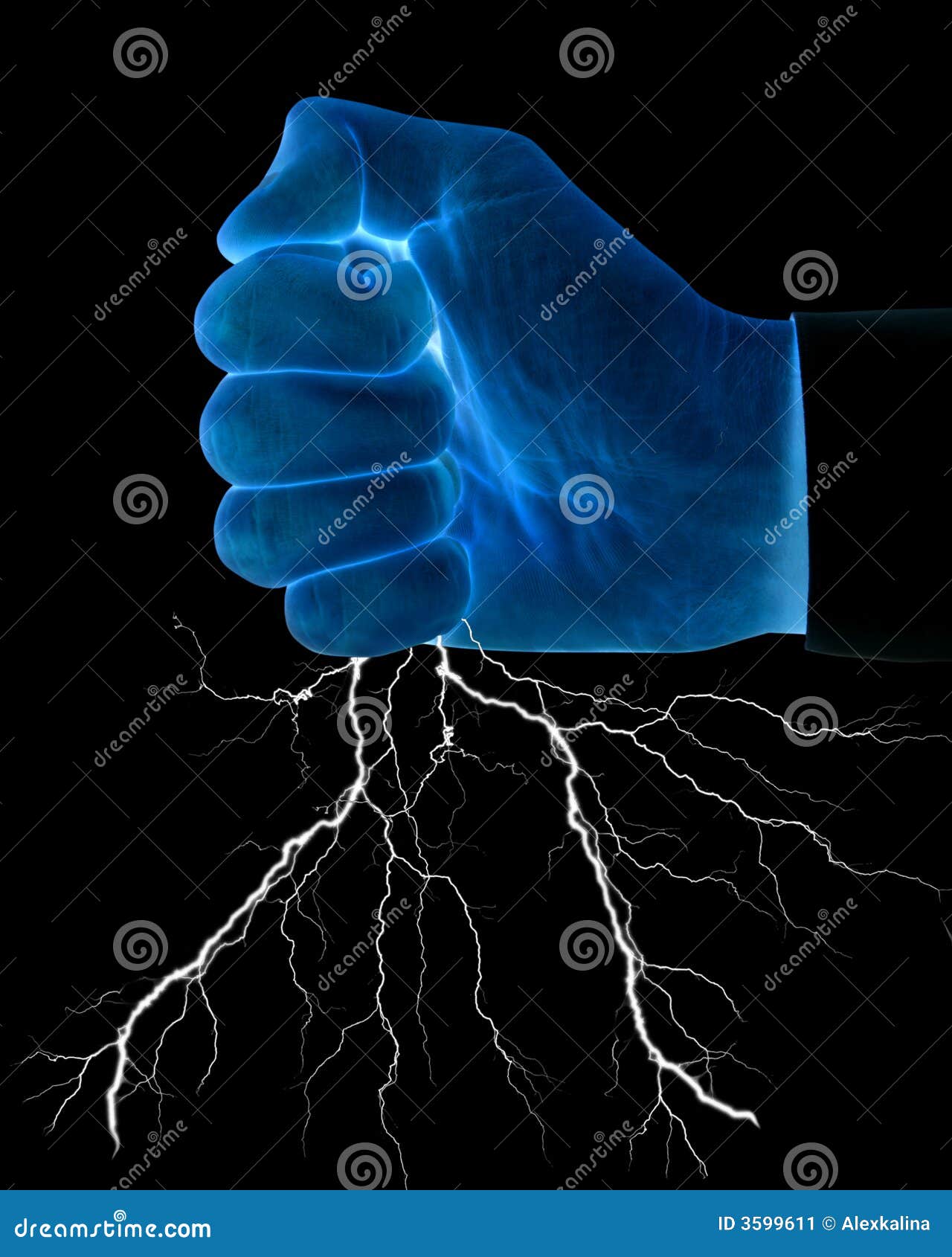 Fist with lightning stock image. Image of abuse, emotions - 3599611