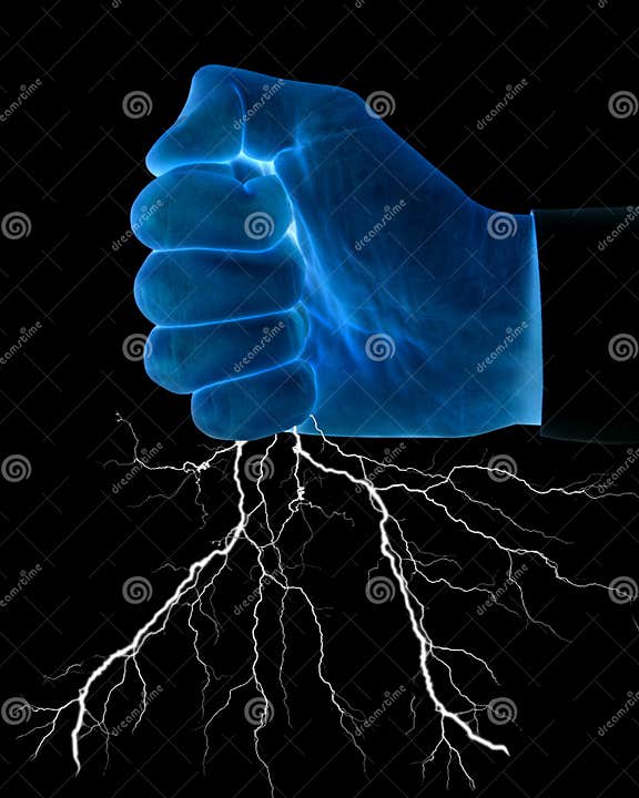 Fist with lightning stock image. Image of abuse, emotions - 3599611
