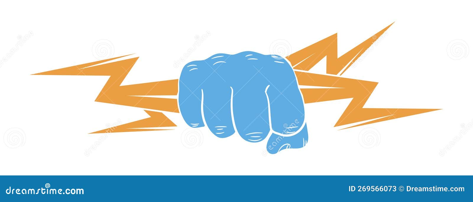 Fist with Lightning. Hand Holding Thunderbolt Stock Vector ...