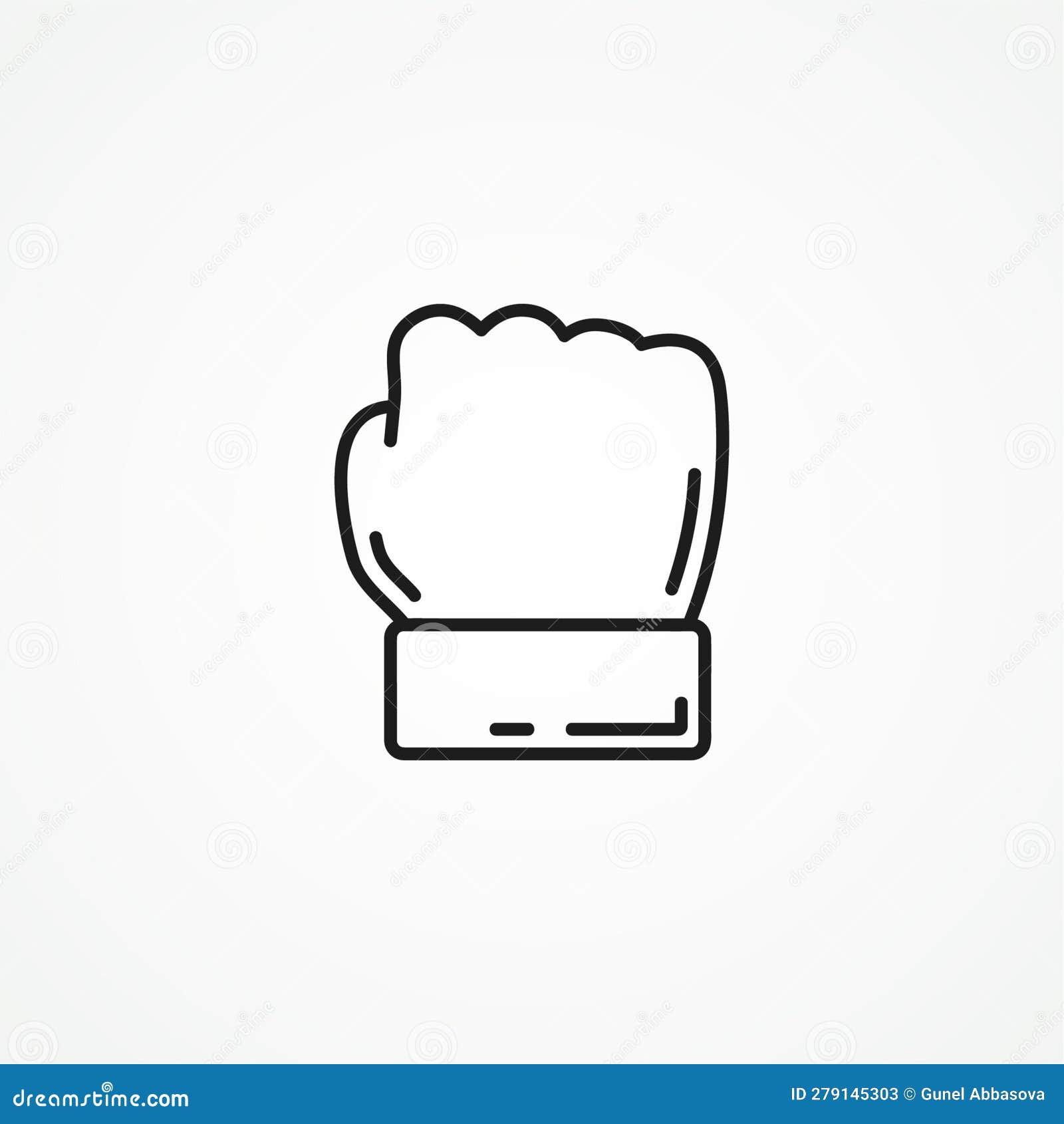Fist Line Icon, Hand Gestures Concept, Power Gesture Sign On White ...