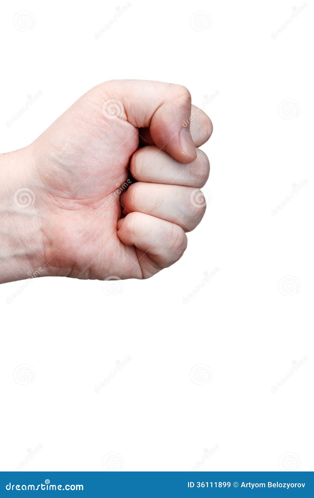 Hand Of Caucasian Man Squeezed In Fist C Royalty-Free Stock Photography ...