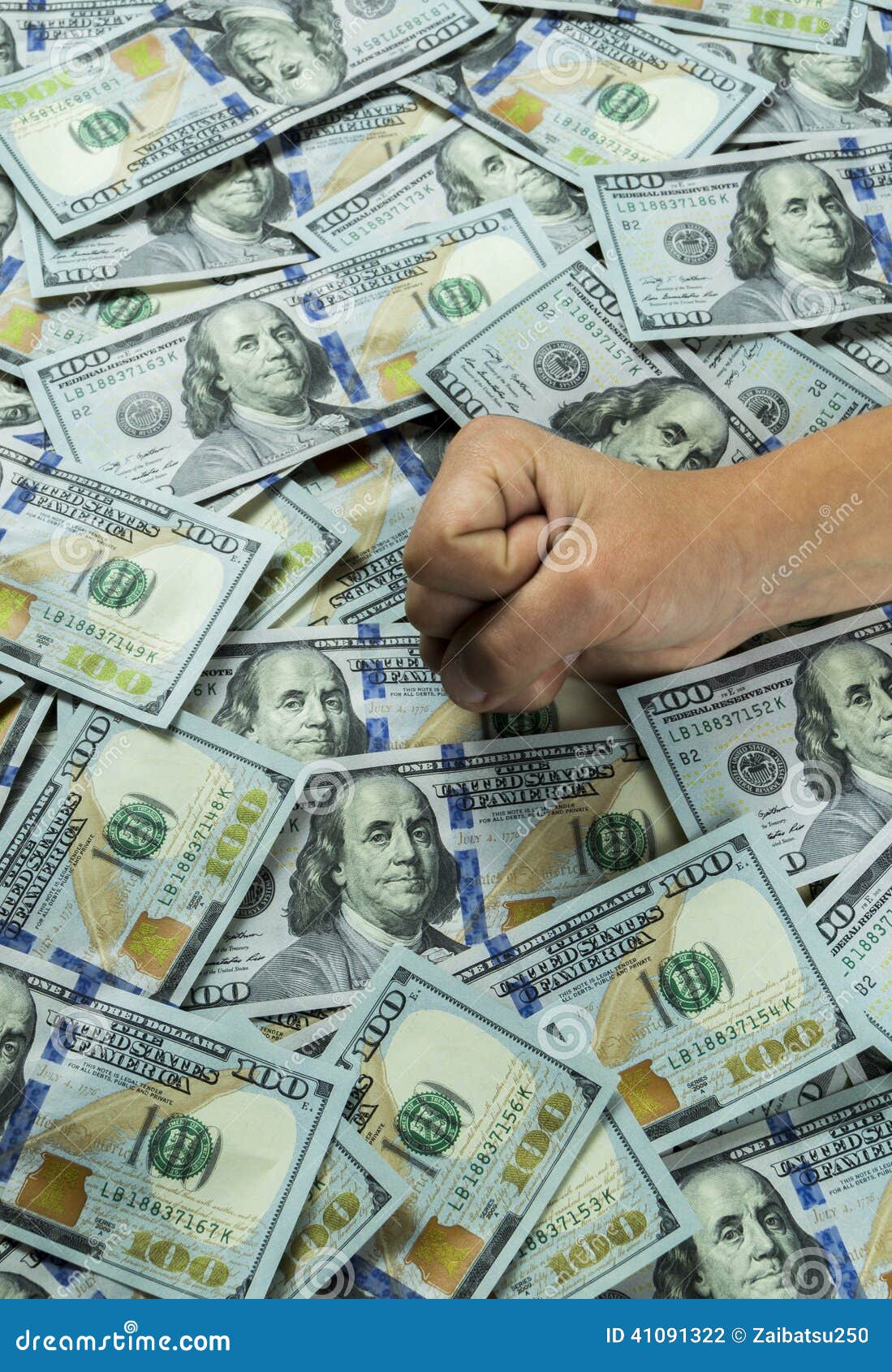 Fist on the money stock photo. Image of green, gesture - 41091322