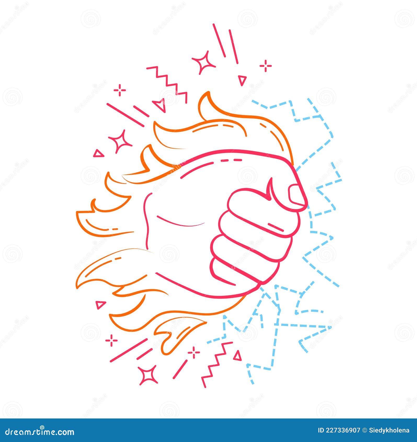 Fist Overcoming Obstacles, Breaking Ice Stock Vector - Illustration of ...