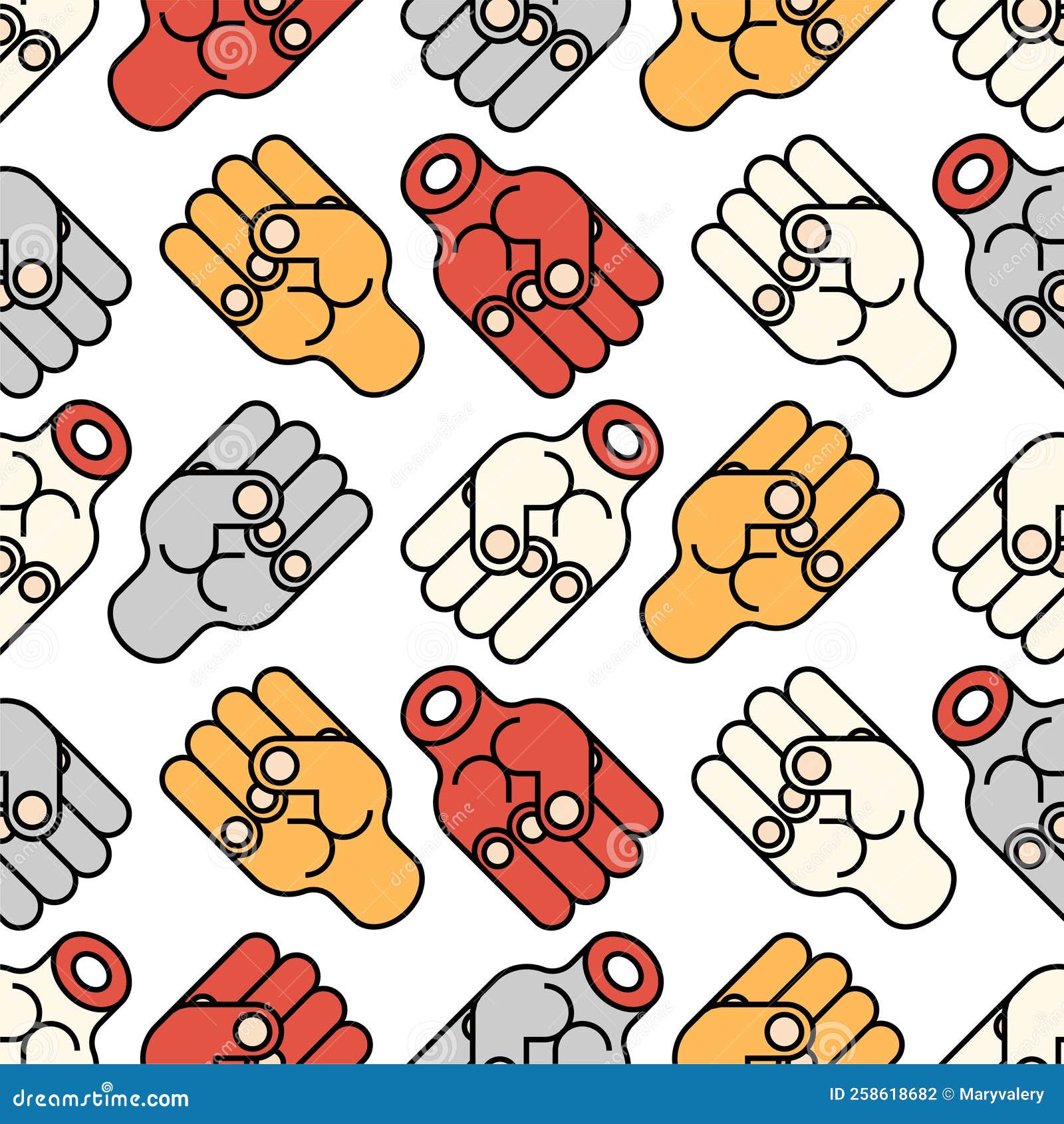 Fist Pattern Seamless . Fists Background Stock Vector - Illustration of ...