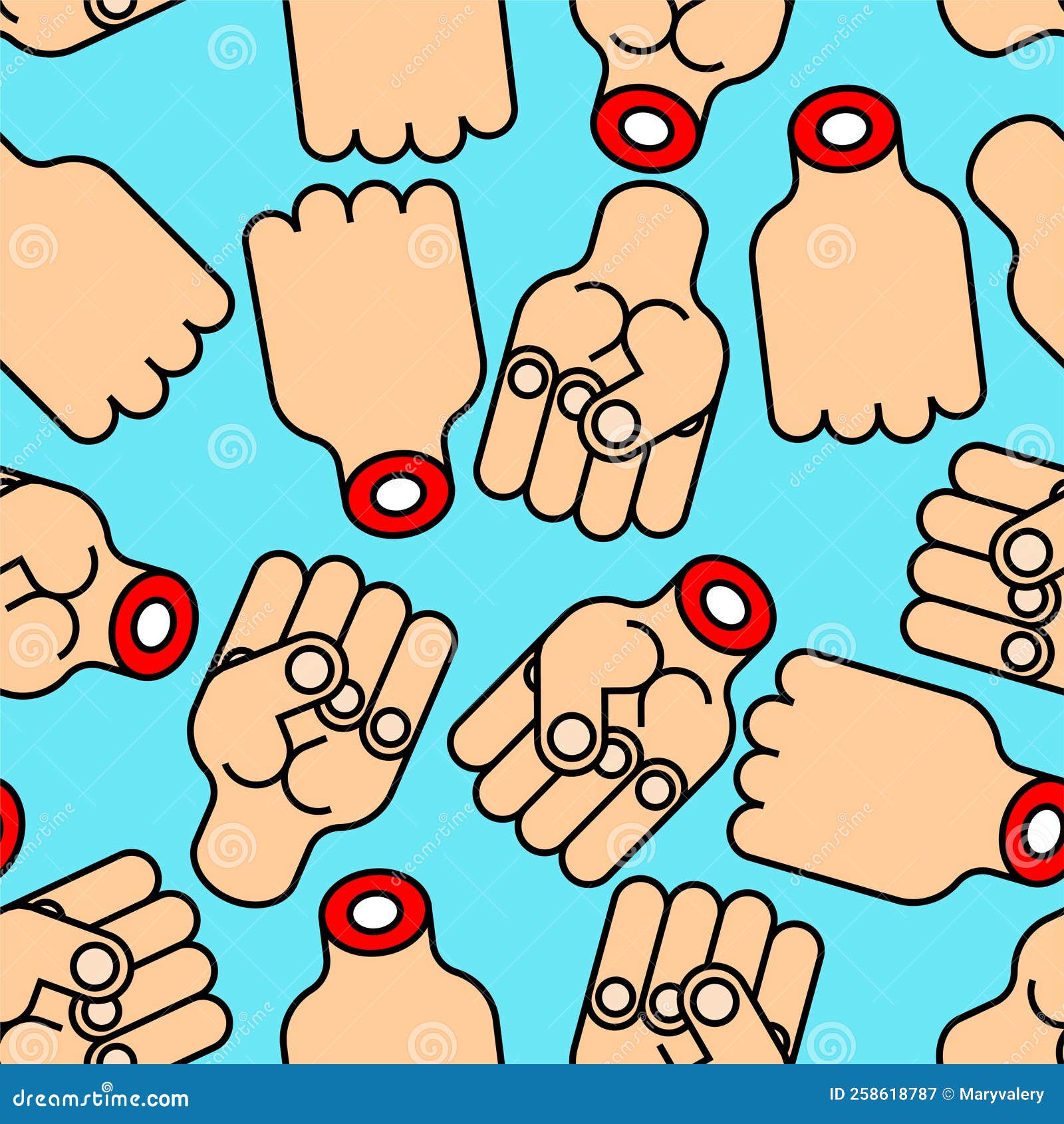 Fist Pattern Seamless . Fists Background Stock Vector - Illustration of ...