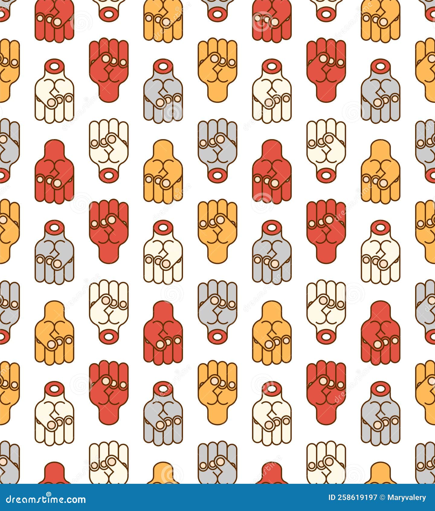 Fist Pattern Seamless . Fists Background Stock Illustration ...