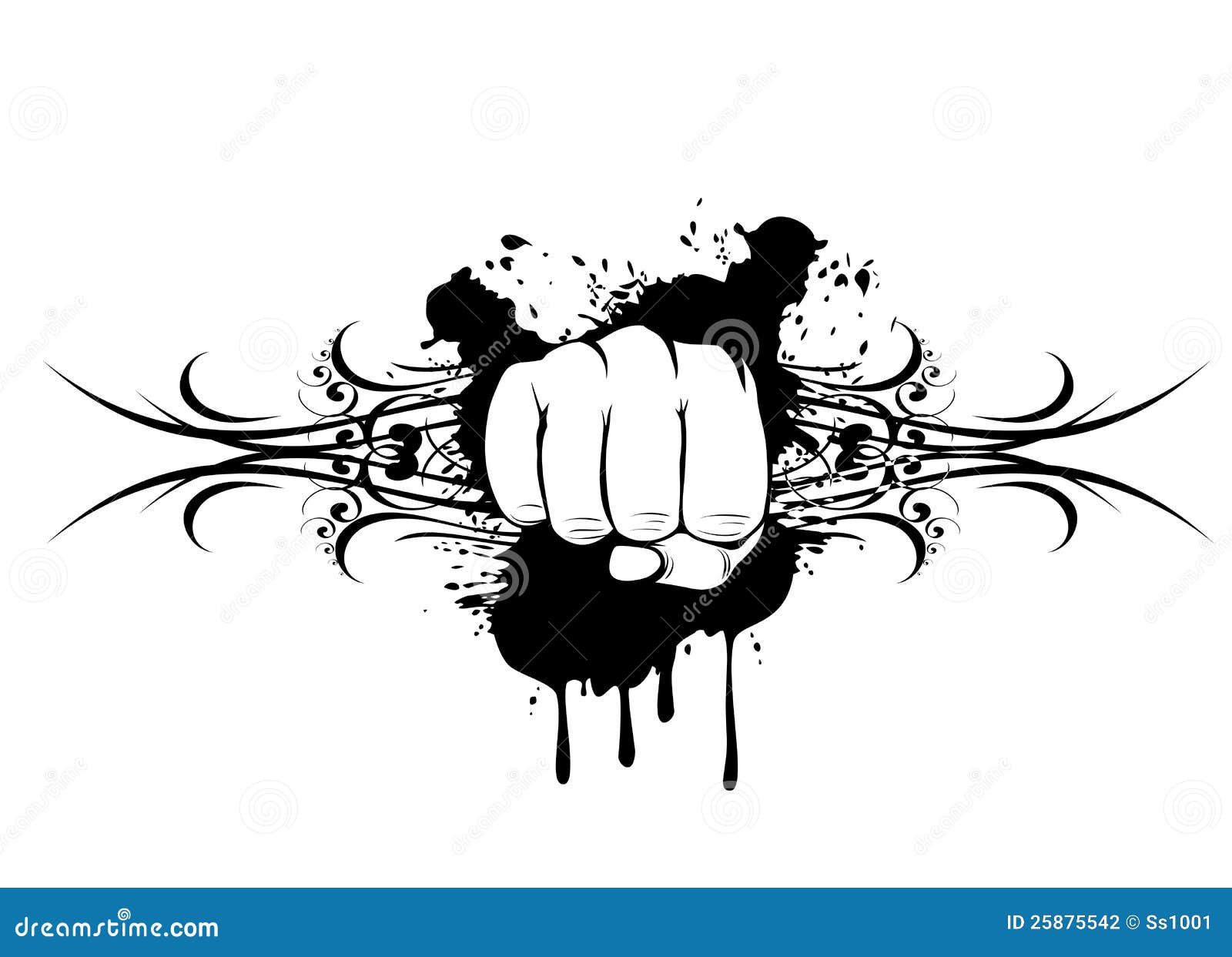 Fist and patterns stock vector. Illustration of decor - 25875542