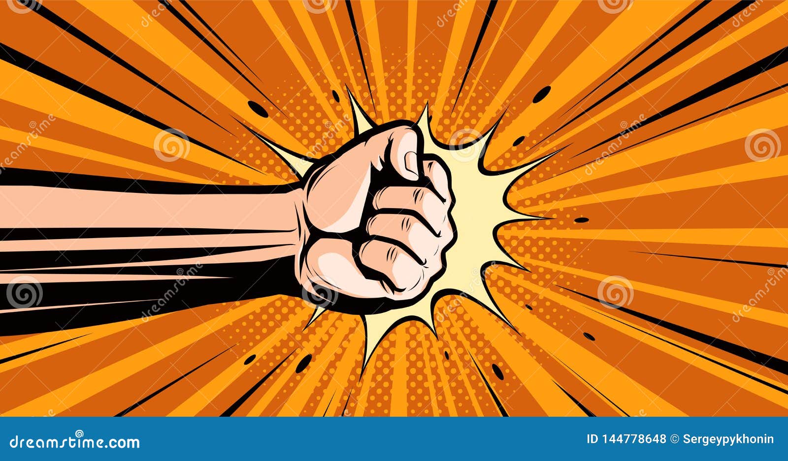 Fist. Pop Art Retro Comic Style. Punch, Cartoon Vector Illustration ...