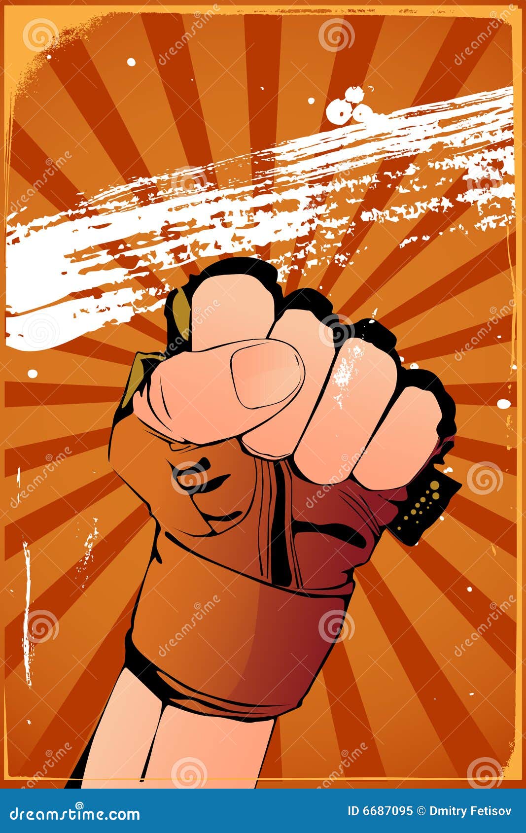Fist poster stock vector. Illustration of strike, retro - 6687095