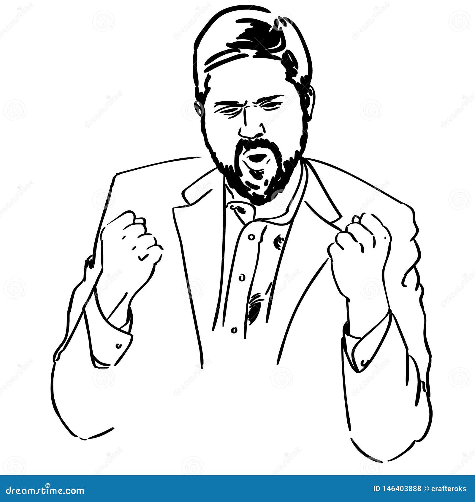 Fist Pump Success Victory Sign Royalty-Free Cartoon | CartoonDealer.com ...