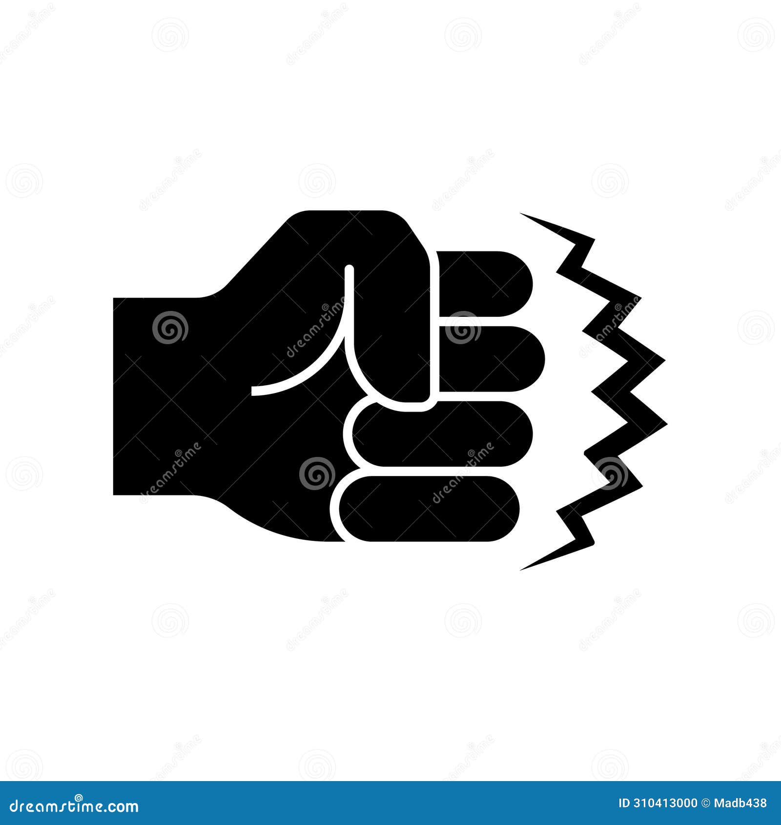 Fist Punch Icon in Flat Style. Vector. Stock Vector - Illustration of ...