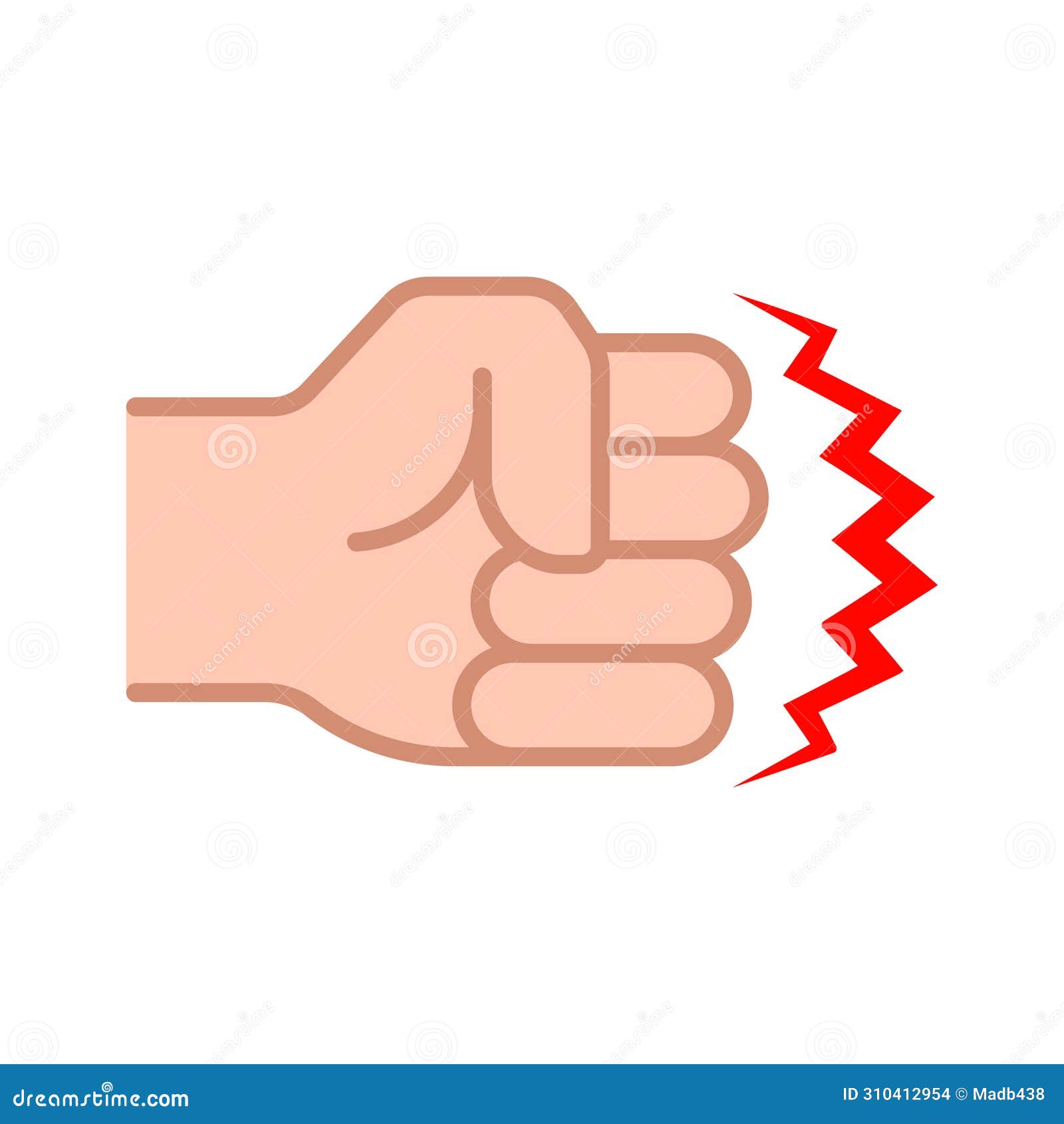 Fist Punch Icon in Line and Fill Style. Vector. Stock Vector - Illustration of aggression, icon ...