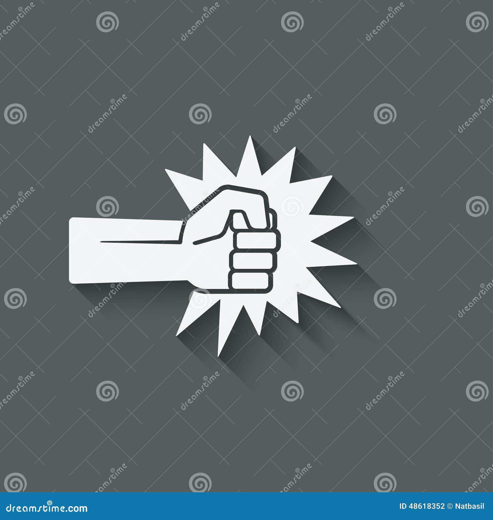 Fist Or Punch With Cartoon And Line Art Style Illustration. Vector ...