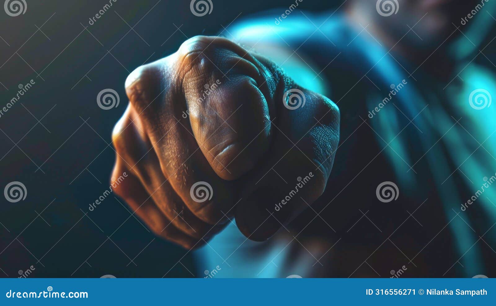 Fist Punching Directly at the Camera Stock Illustration - Illustration ...