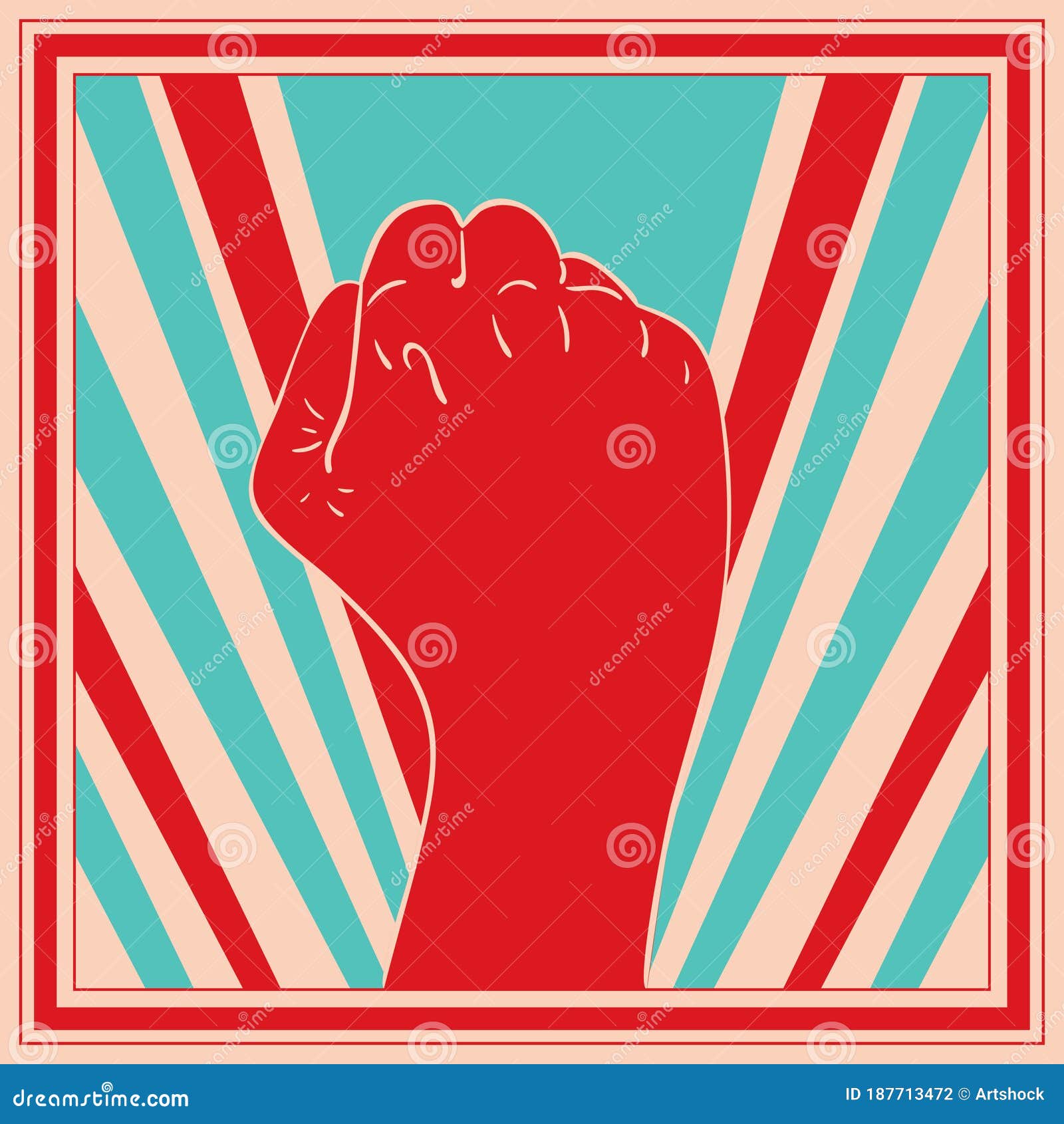 Fist raised up banner stock vector. Illustration of poster - 187713472