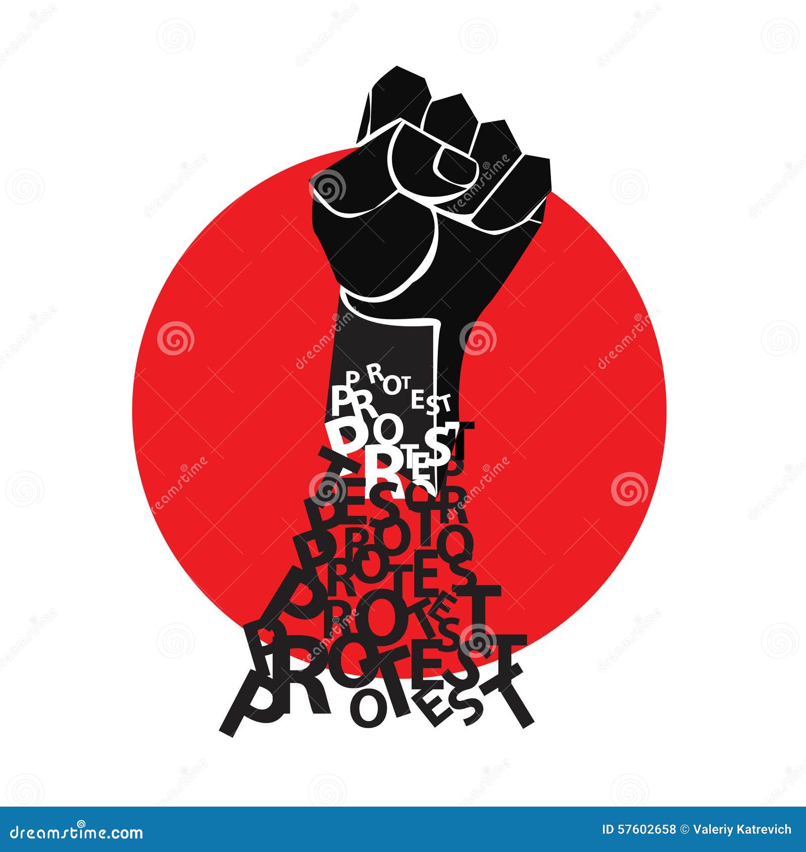 Fist in the Red Circle. the Symbol of Protest Stock Vector ...