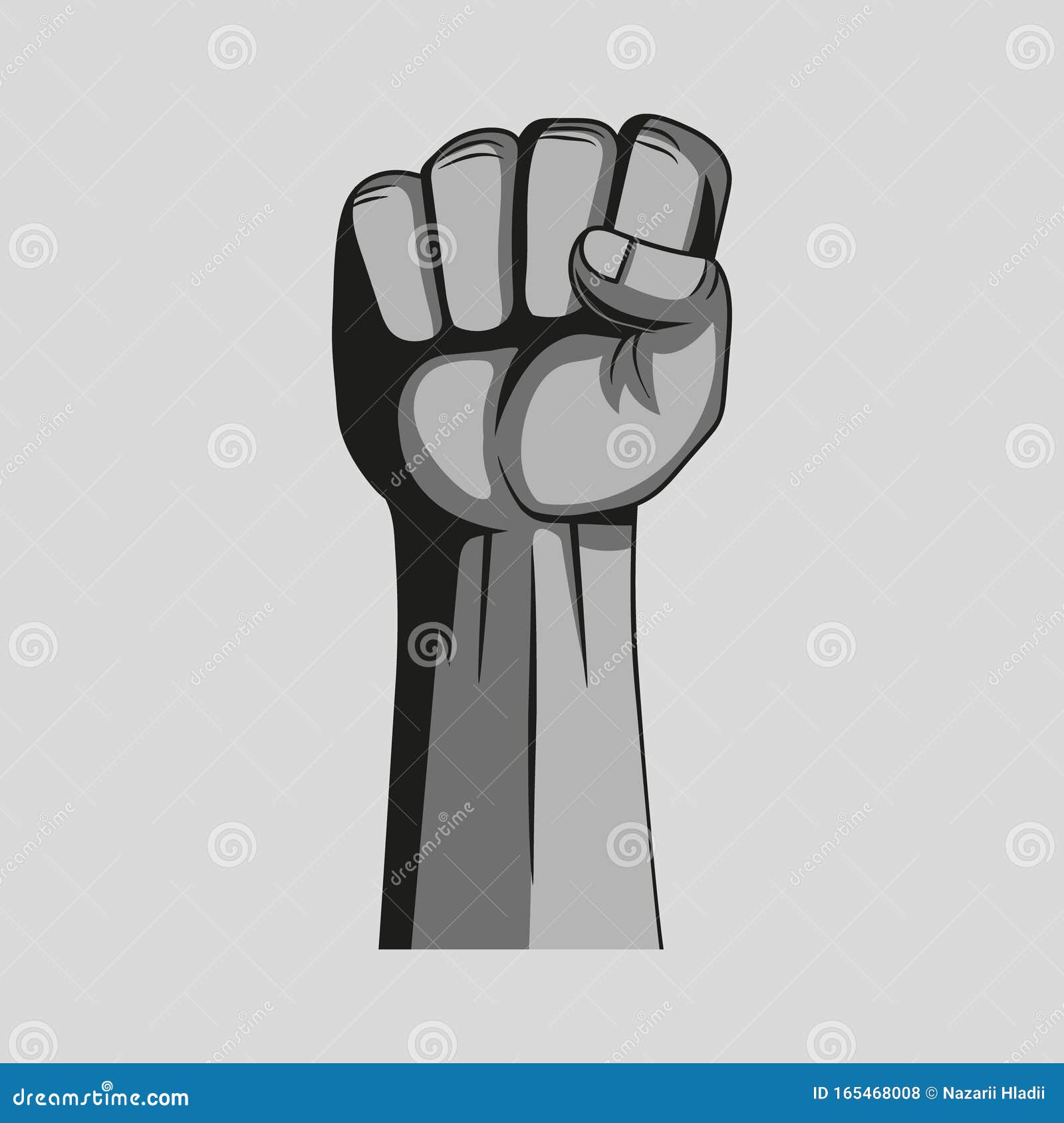 Fist Revolution on a Grey Background. Vector Illustration. Stock Vector ...