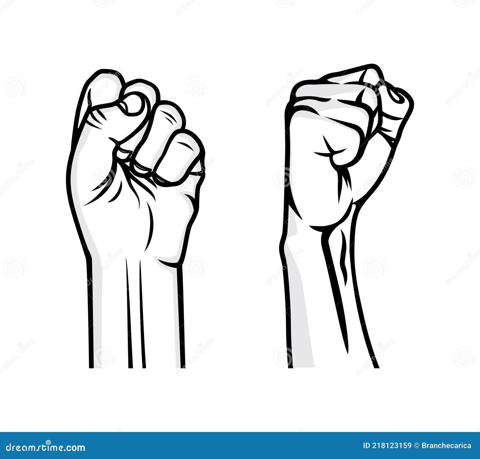 Fist Of Revolution. Hand Up For Showing Power Of Our. Illustration In ...