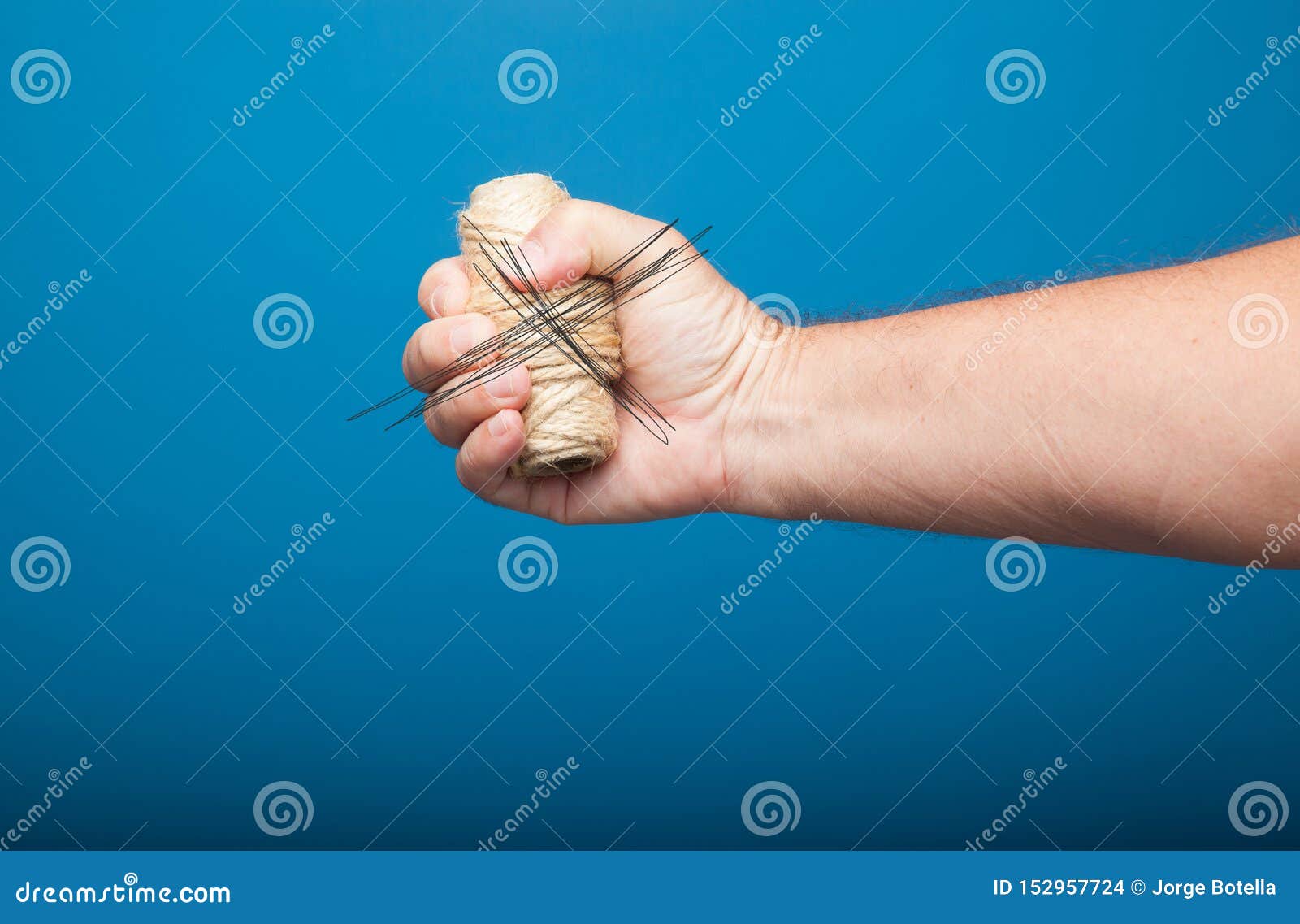 Fist of the Right Hand with Rope Stock Photo - Image of professional ...