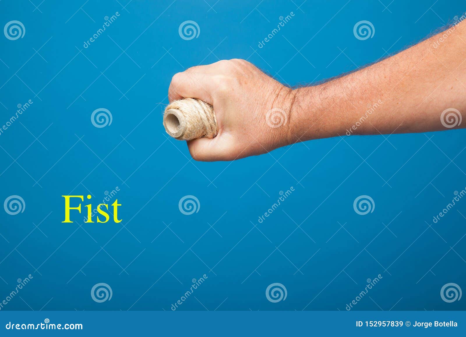Fist of the Right Hand with Rope Stock Image - Image of hand, closed ...