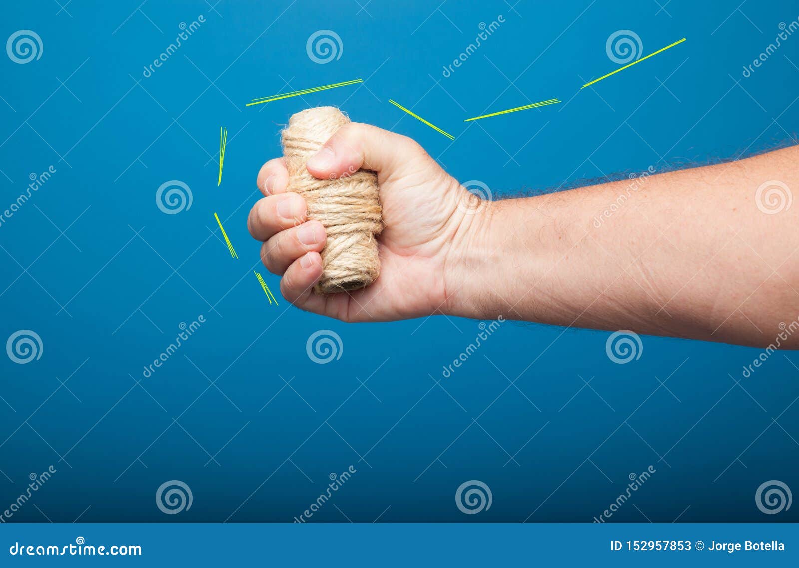 Fist of the Right Hand with Rope Stock Image - Image of hand, rope ...