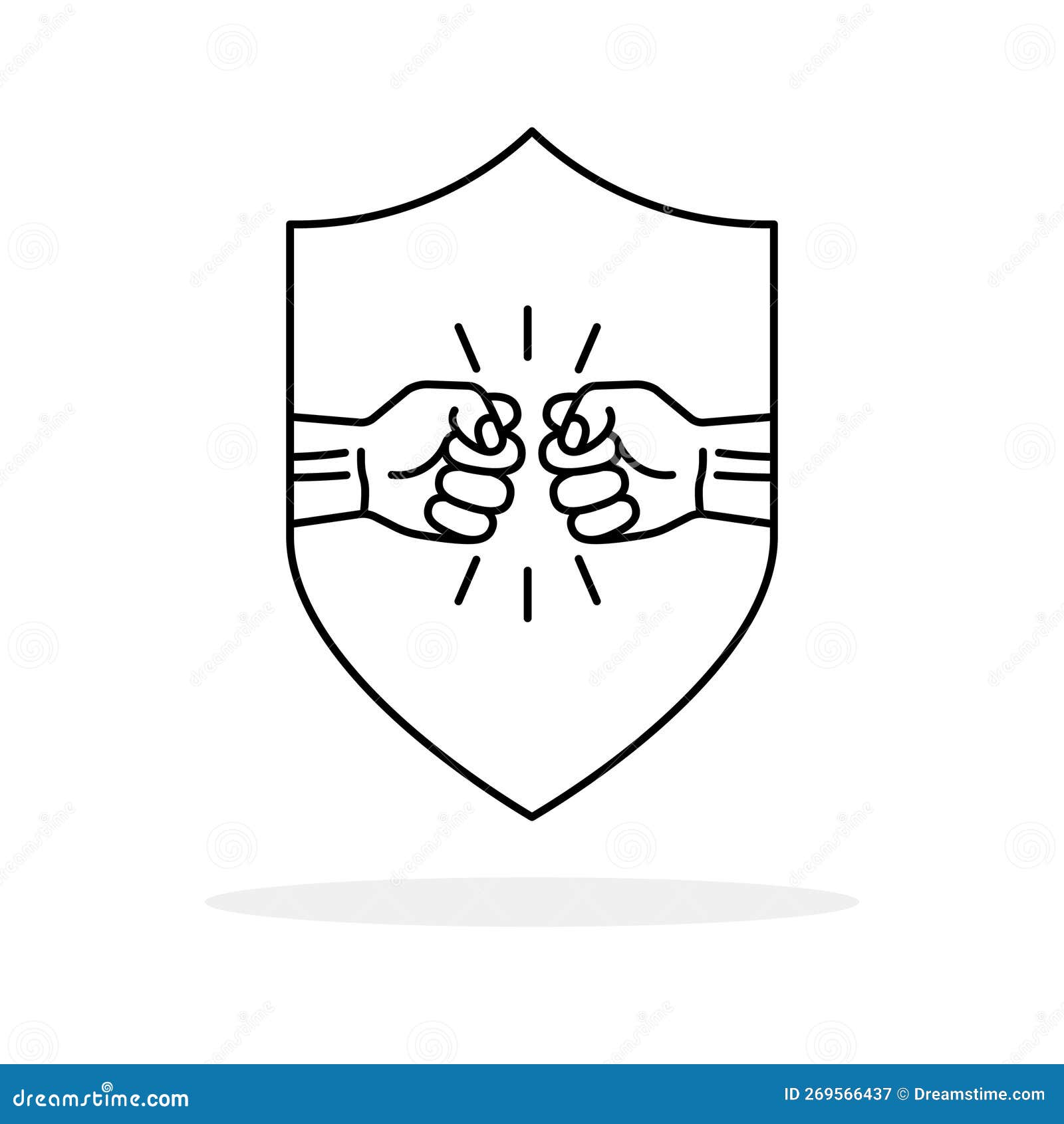 Two Fists Bumping Together Vector Illustration, Two Hands With Fists In ...